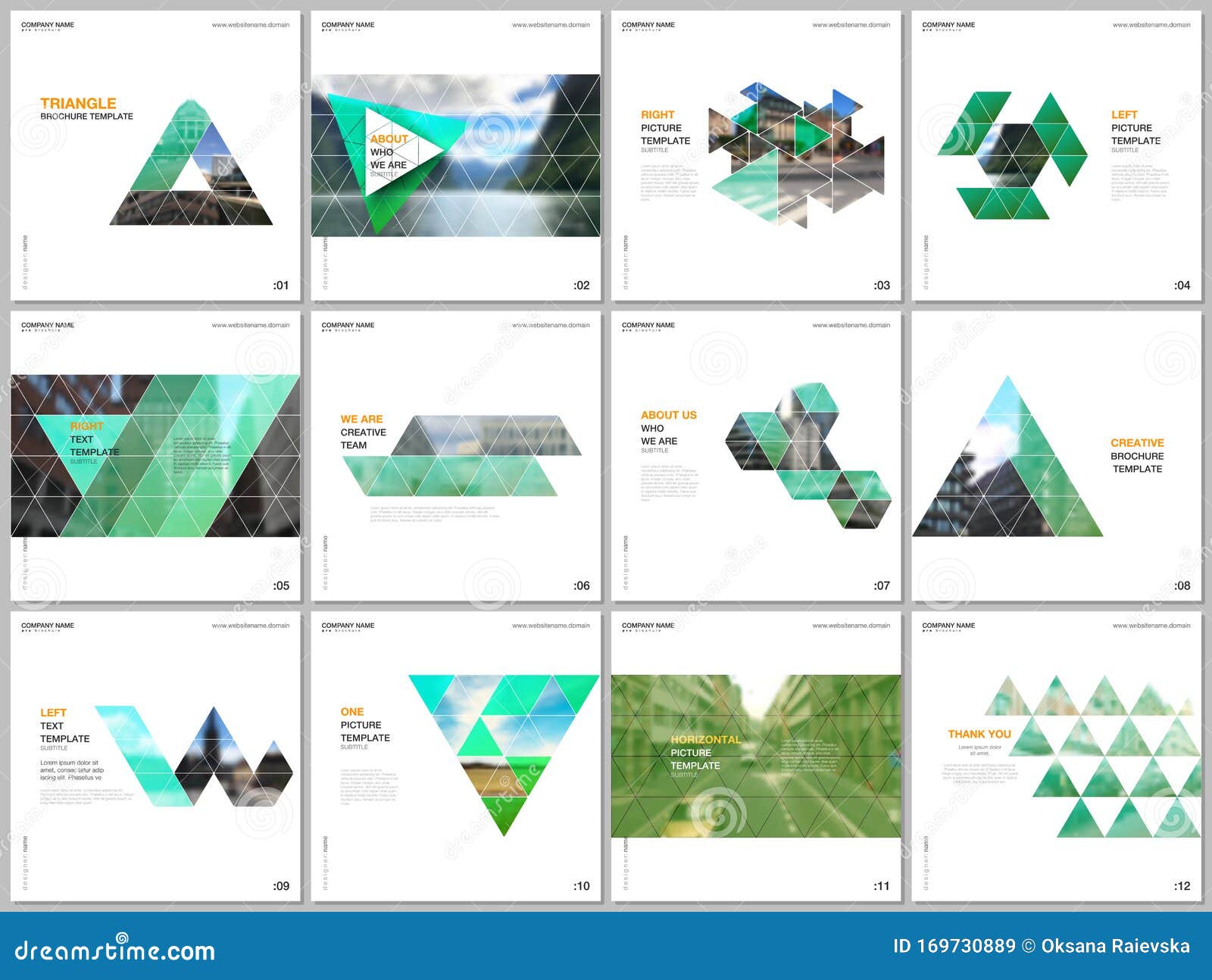 Minimal Brochure Templates with Triangular Design Background, Triangle ...