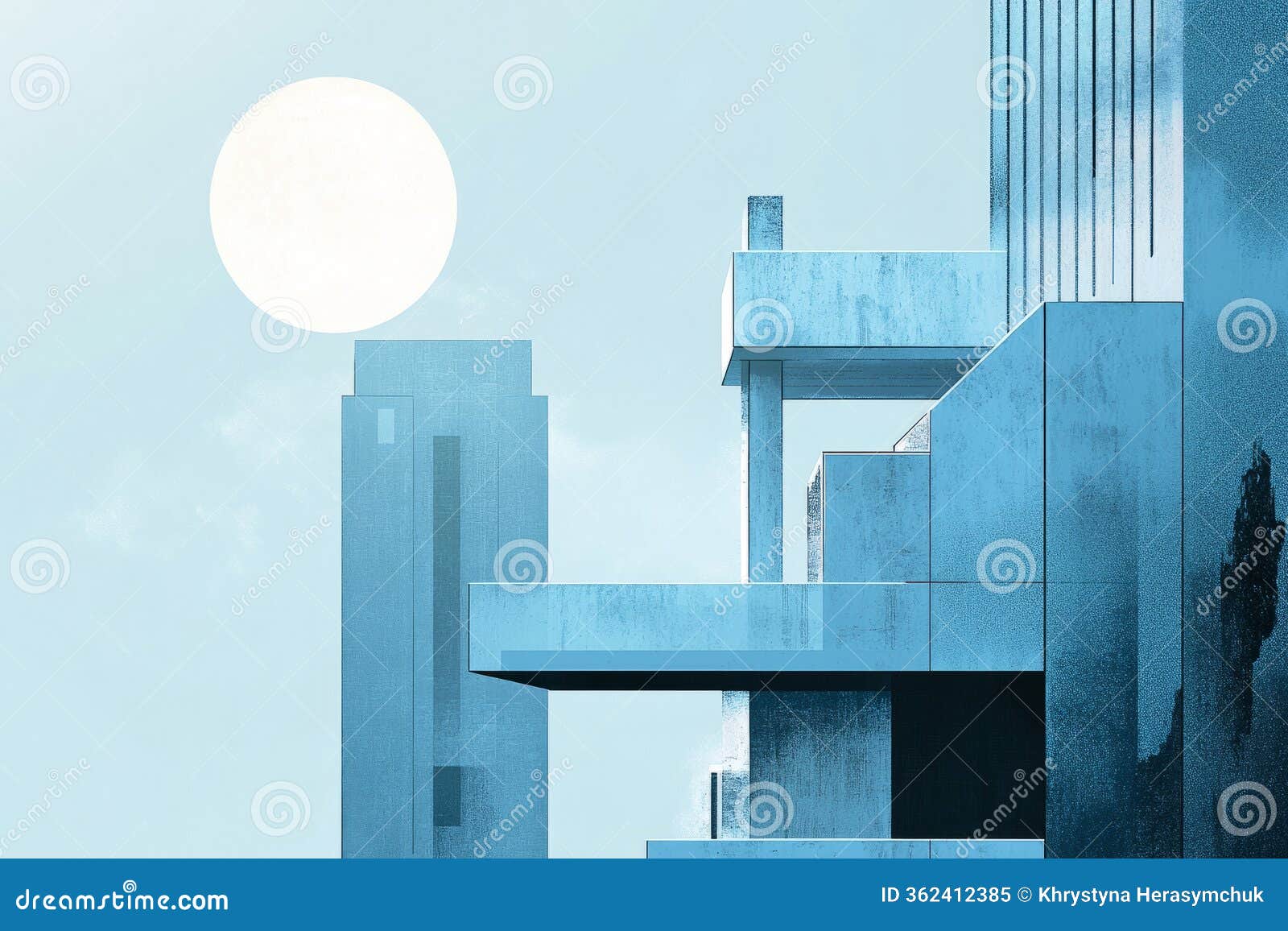 A Minimal Brutalist Structure Background with Monolithic Shapes, Cold ...