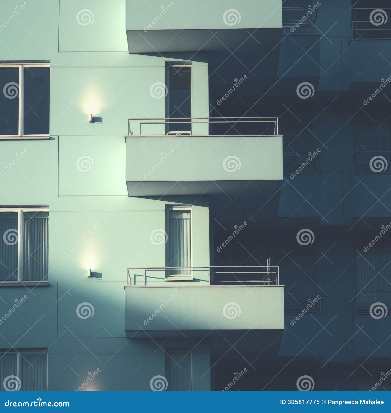Minimal Building with Light, for Abstract Background. Stock ...