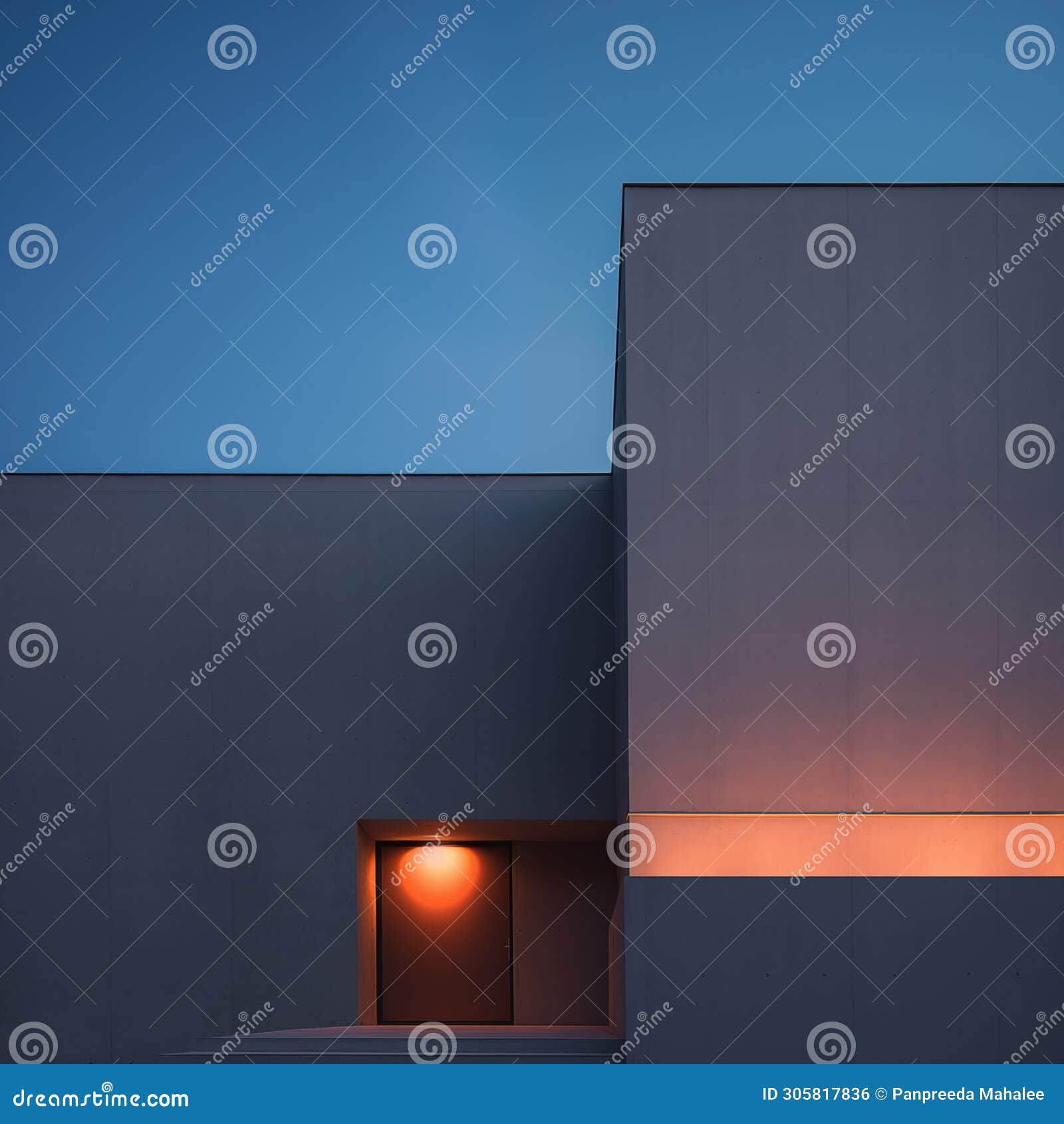 Minimal Building with Light, for Abstract Background. Stock ...