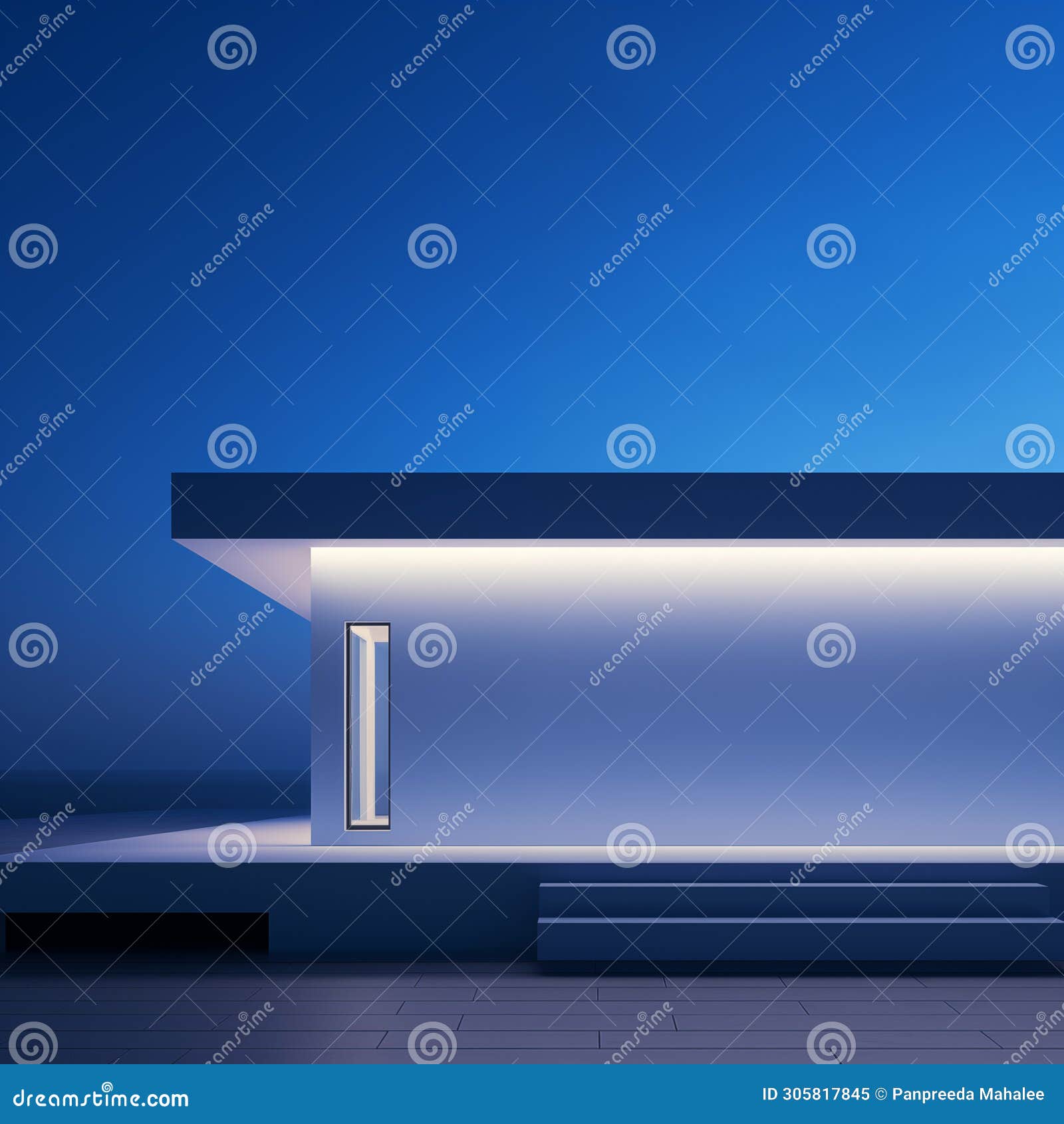 Minimal Building with Light, for Abstract Background. Stock ...
