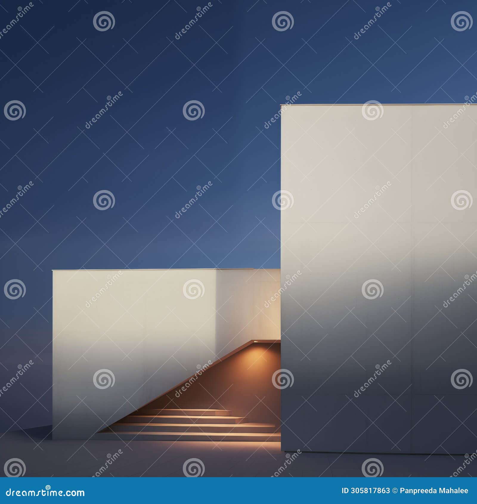 Minimal Building with Light, for Abstract Background. Stock ...