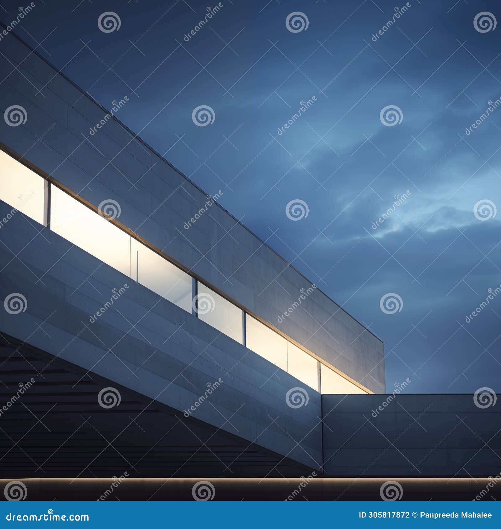 Minimal Building with Light, for Abstract Background. Stock ...