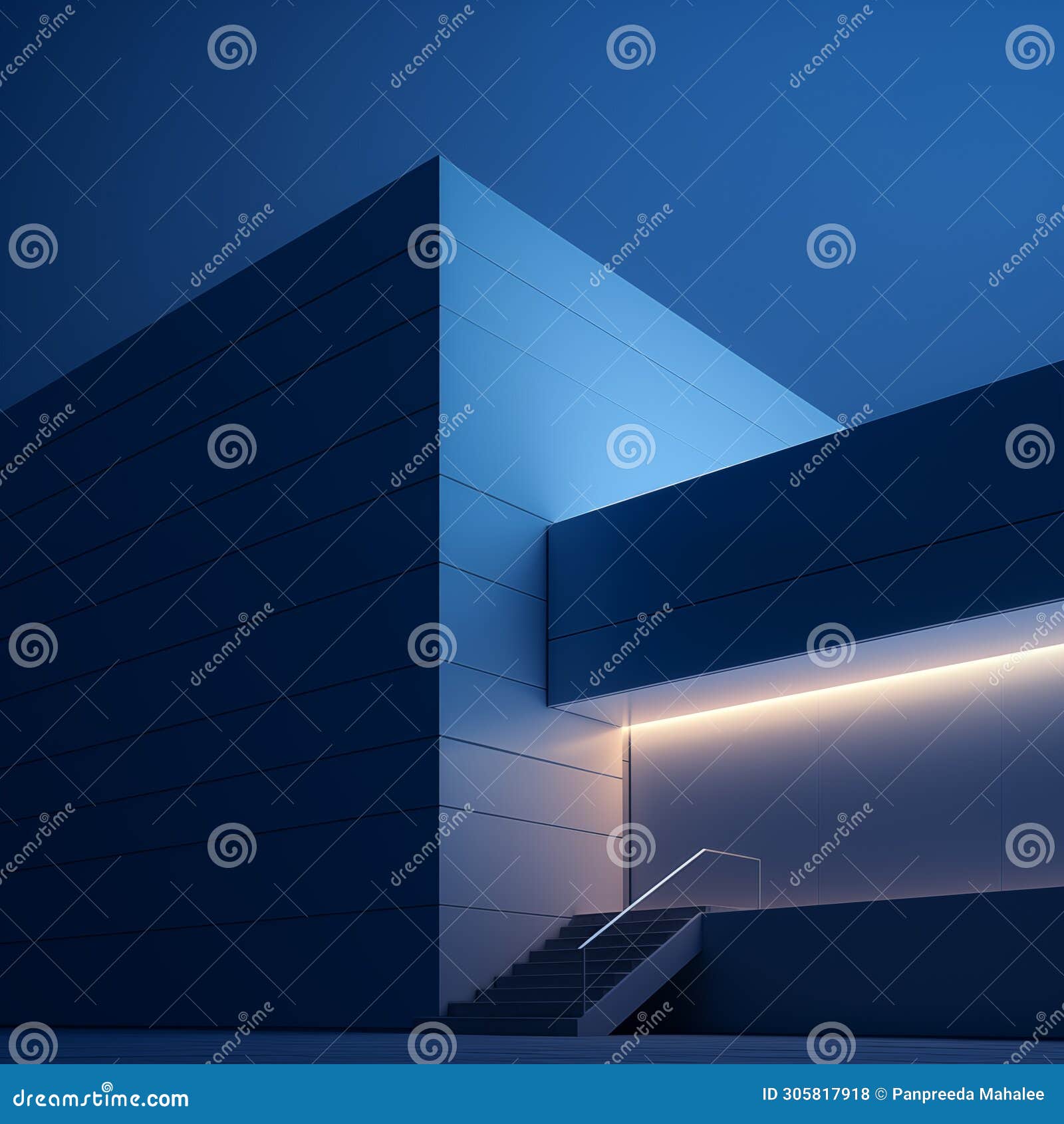 Minimal Building with Light, for Abstract Background. Stock ...
