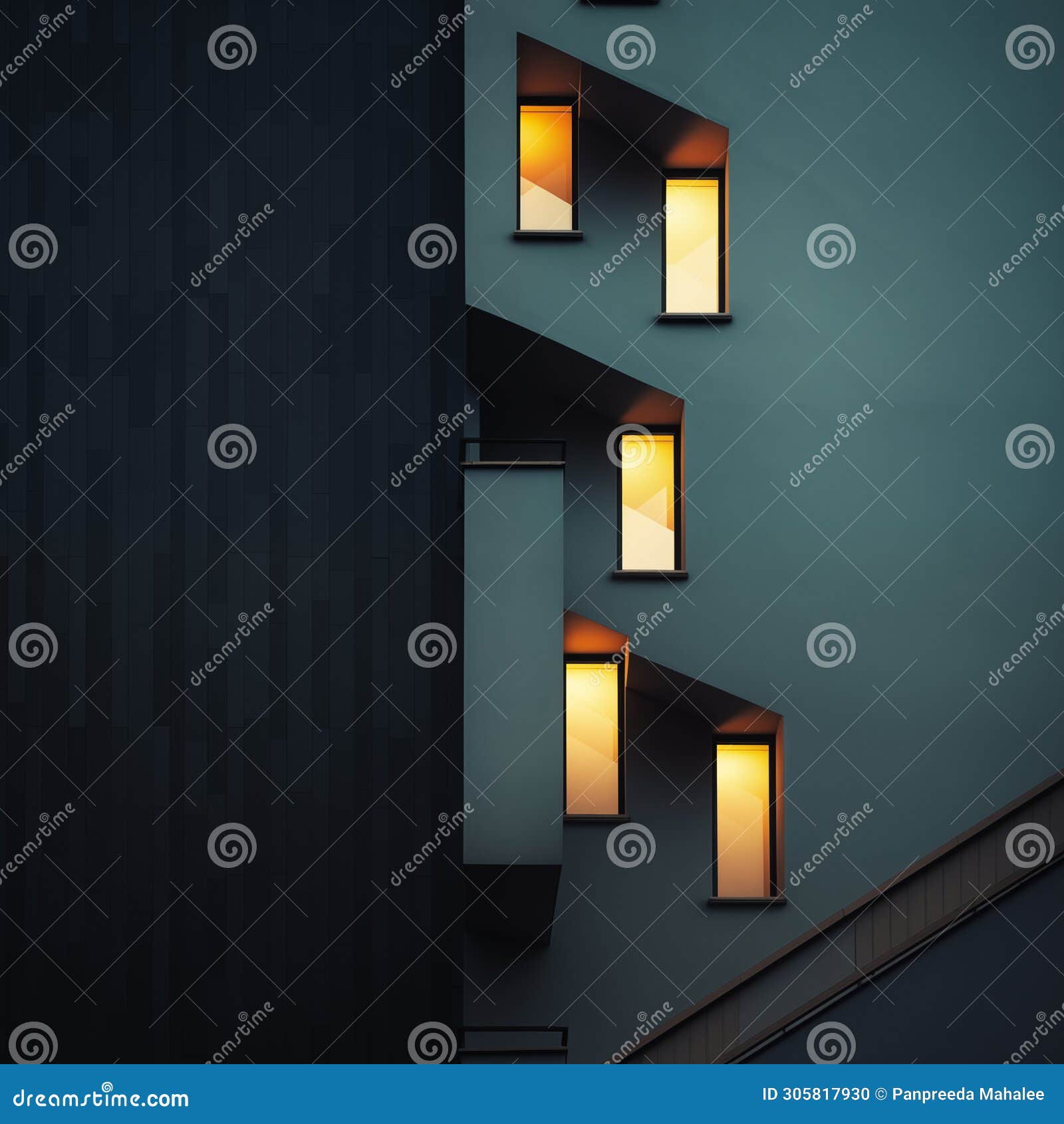 Minimal Building with Light, for Abstract Background. Stock ...
