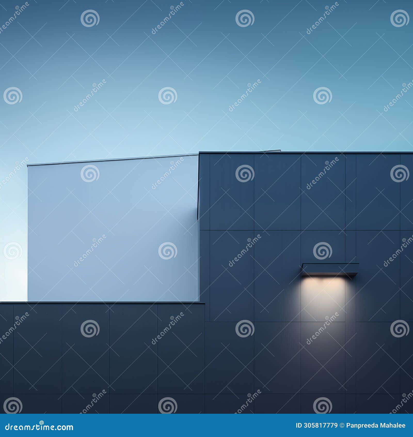 Minimal Building with Light, for Abstract Background. Stock ...