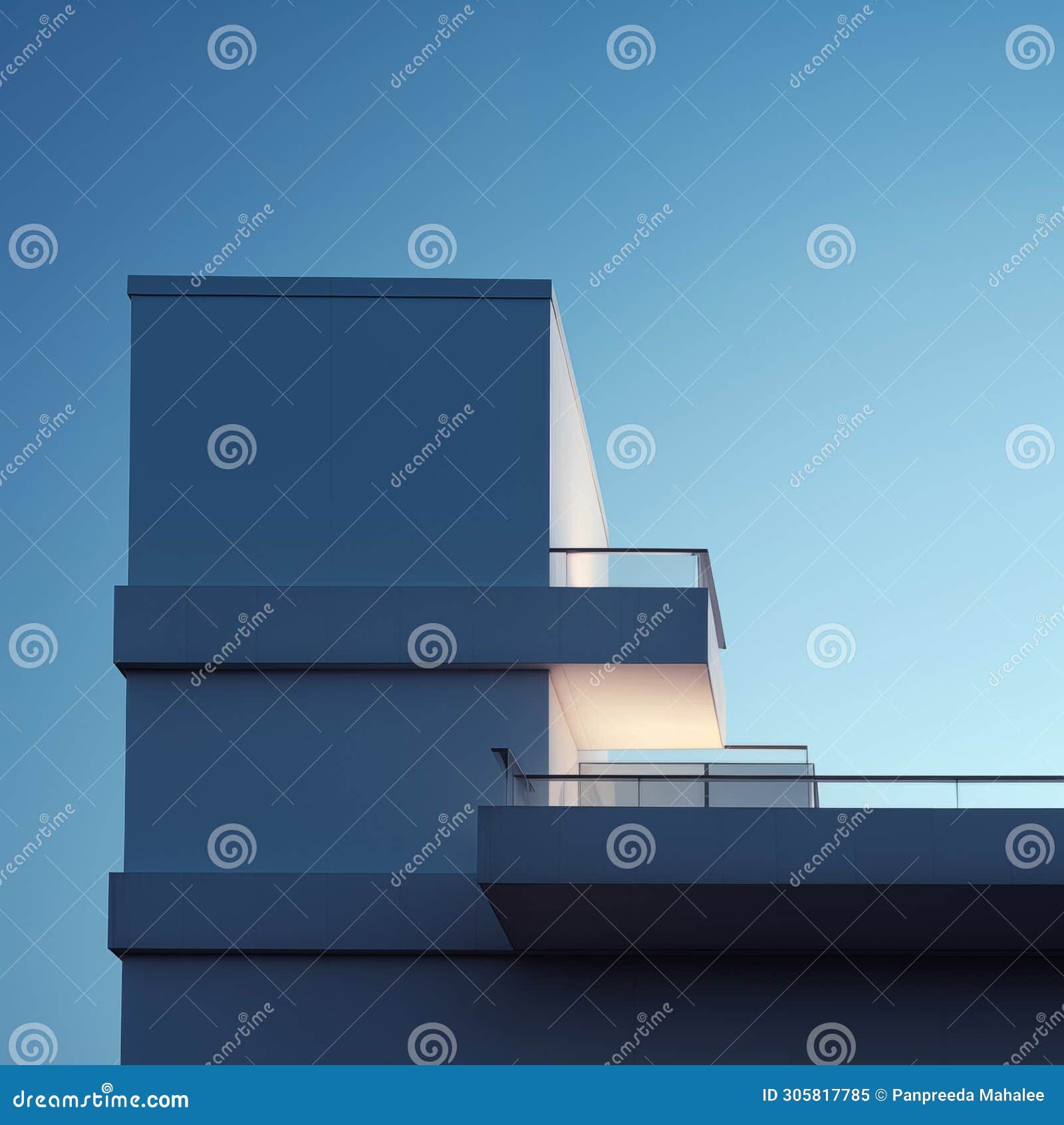 Minimal Building with Light, for Abstract Background. Stock ...