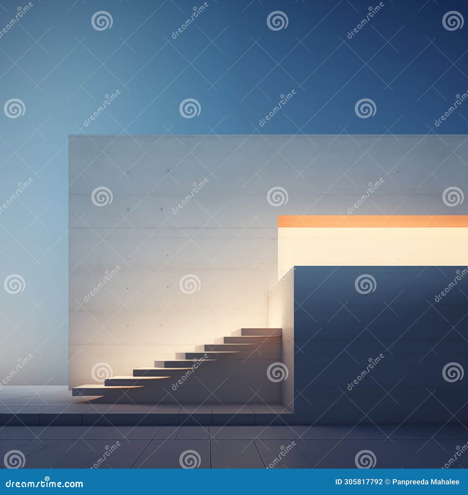 Minimal Building with Light, for Abstract Background. Stock ...