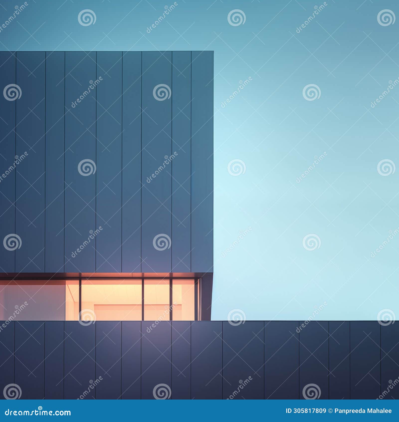 Minimal Building with Light, for Abstract Background. Stock ...