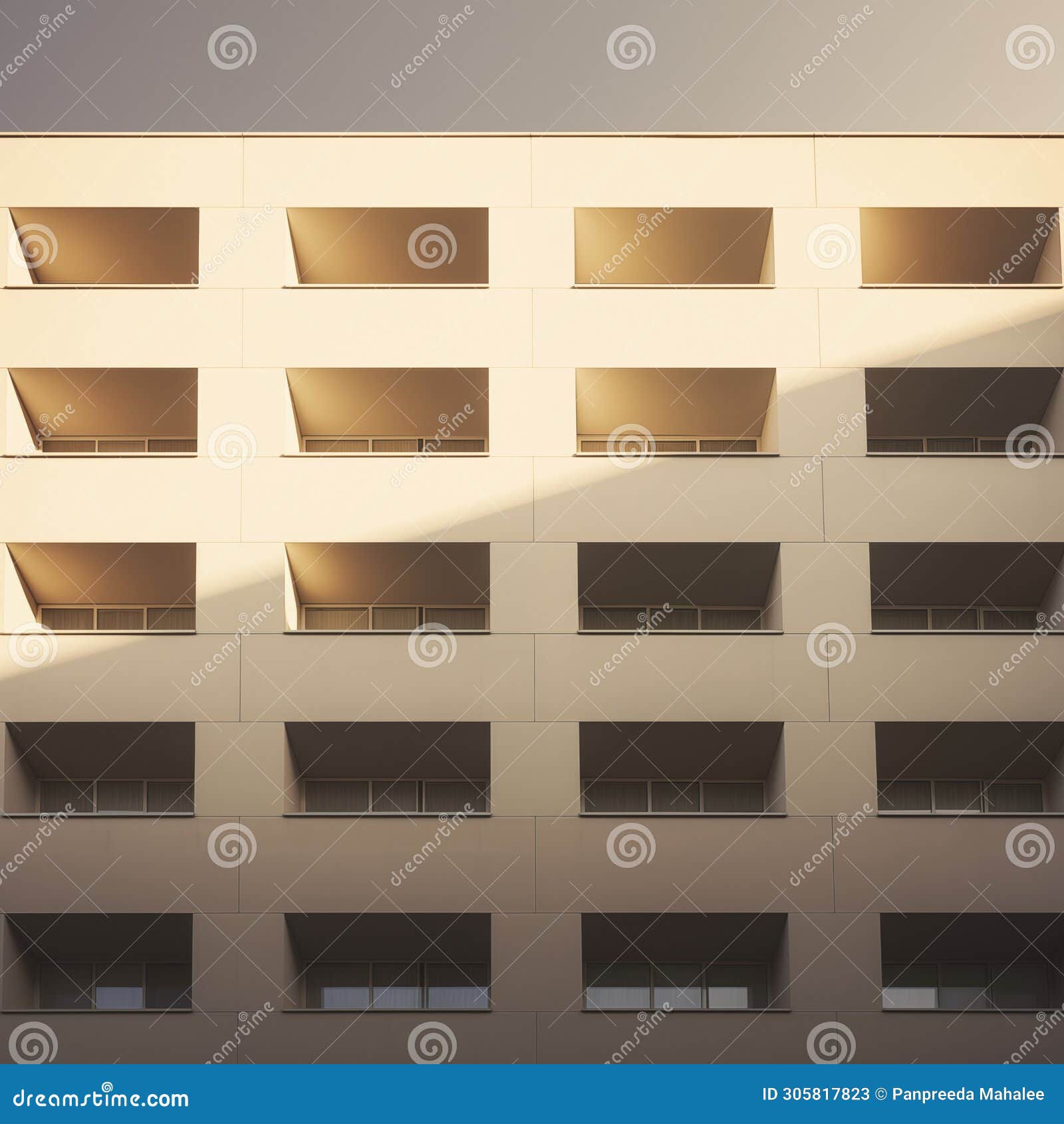 Minimal Building with Light, for Abstract Background. Stock ...