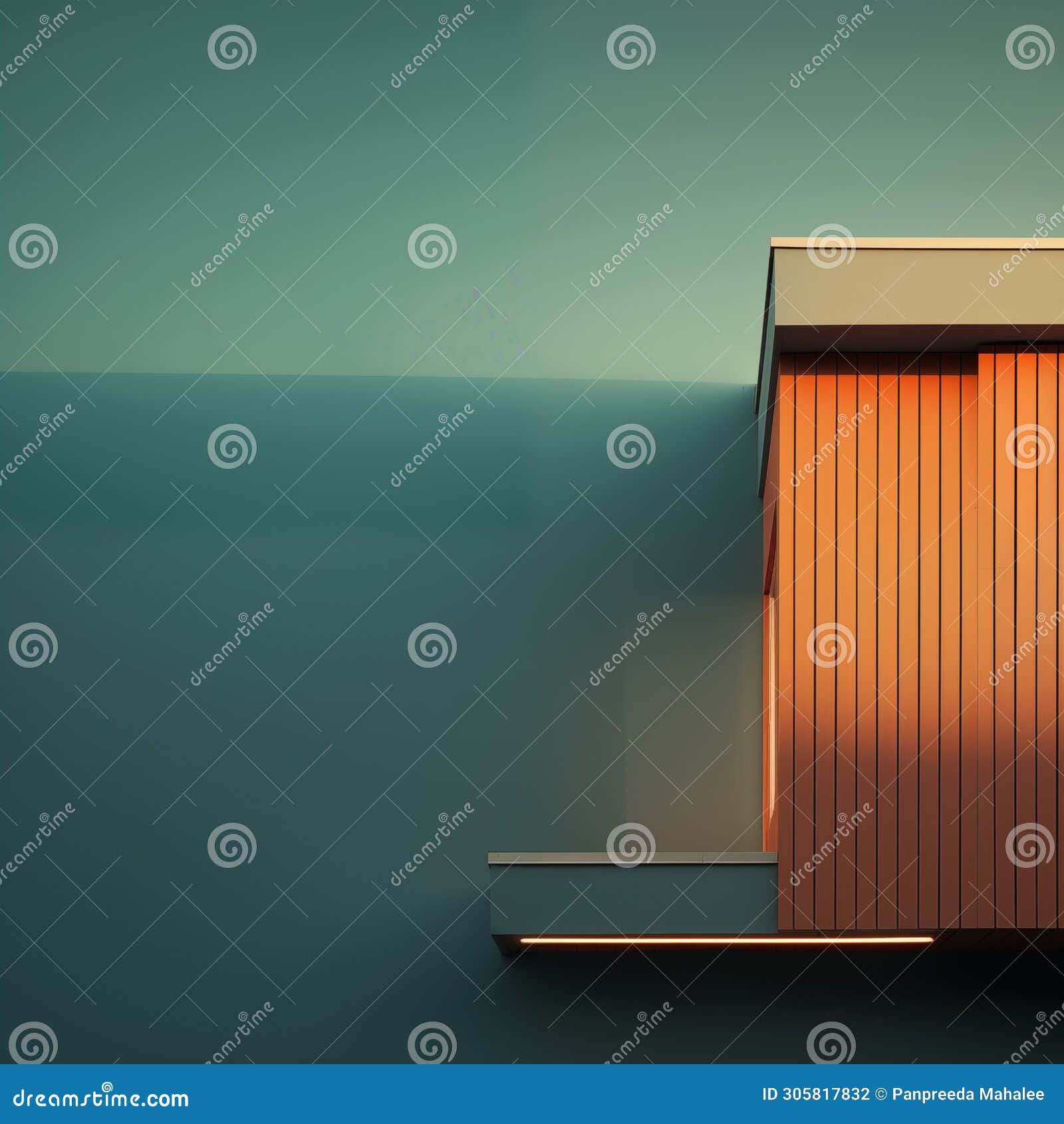 Minimal Building with Light, for Abstract Background. Stock ...