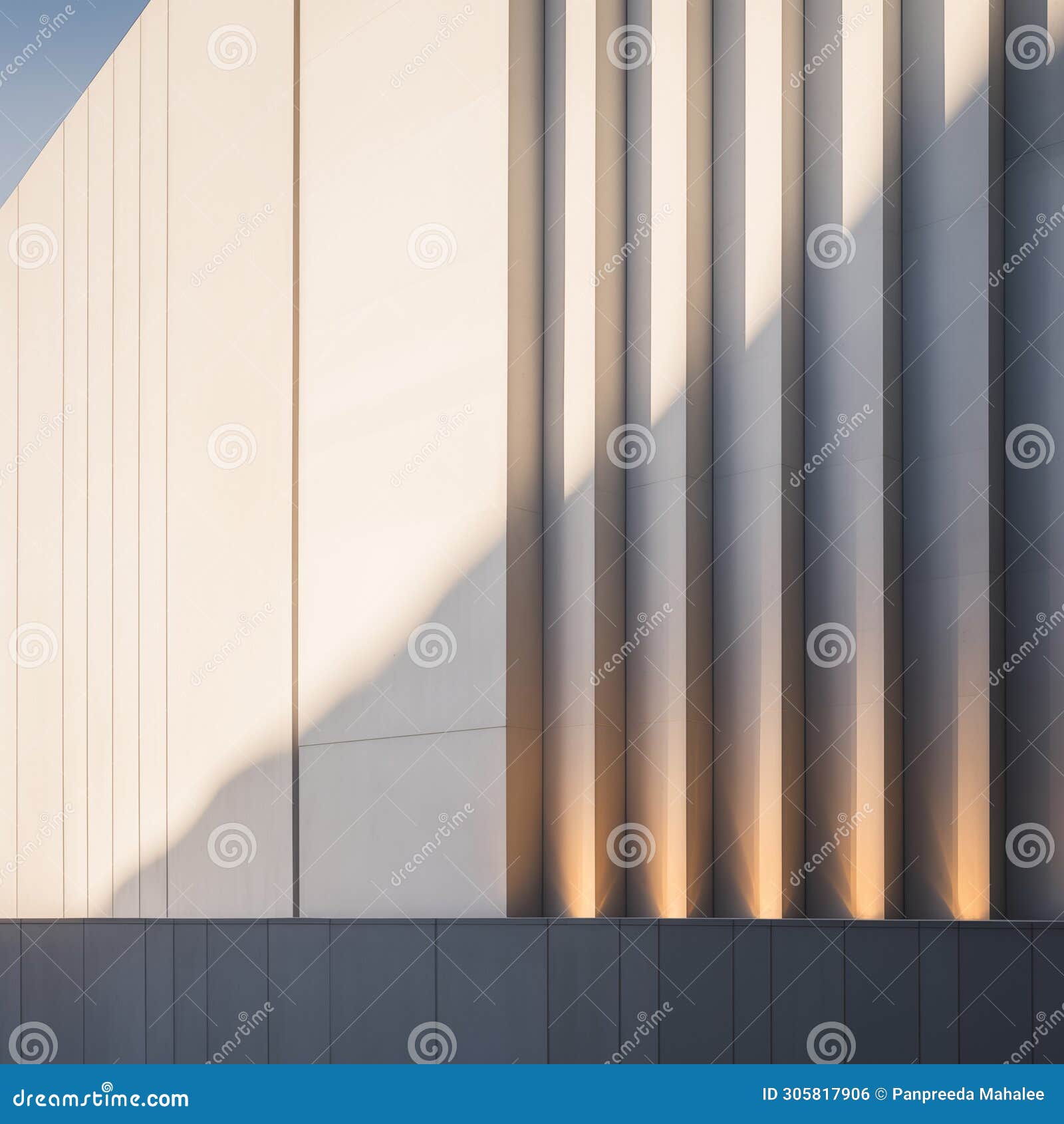 Minimal Building with Light, for Abstract Background. Stock ...