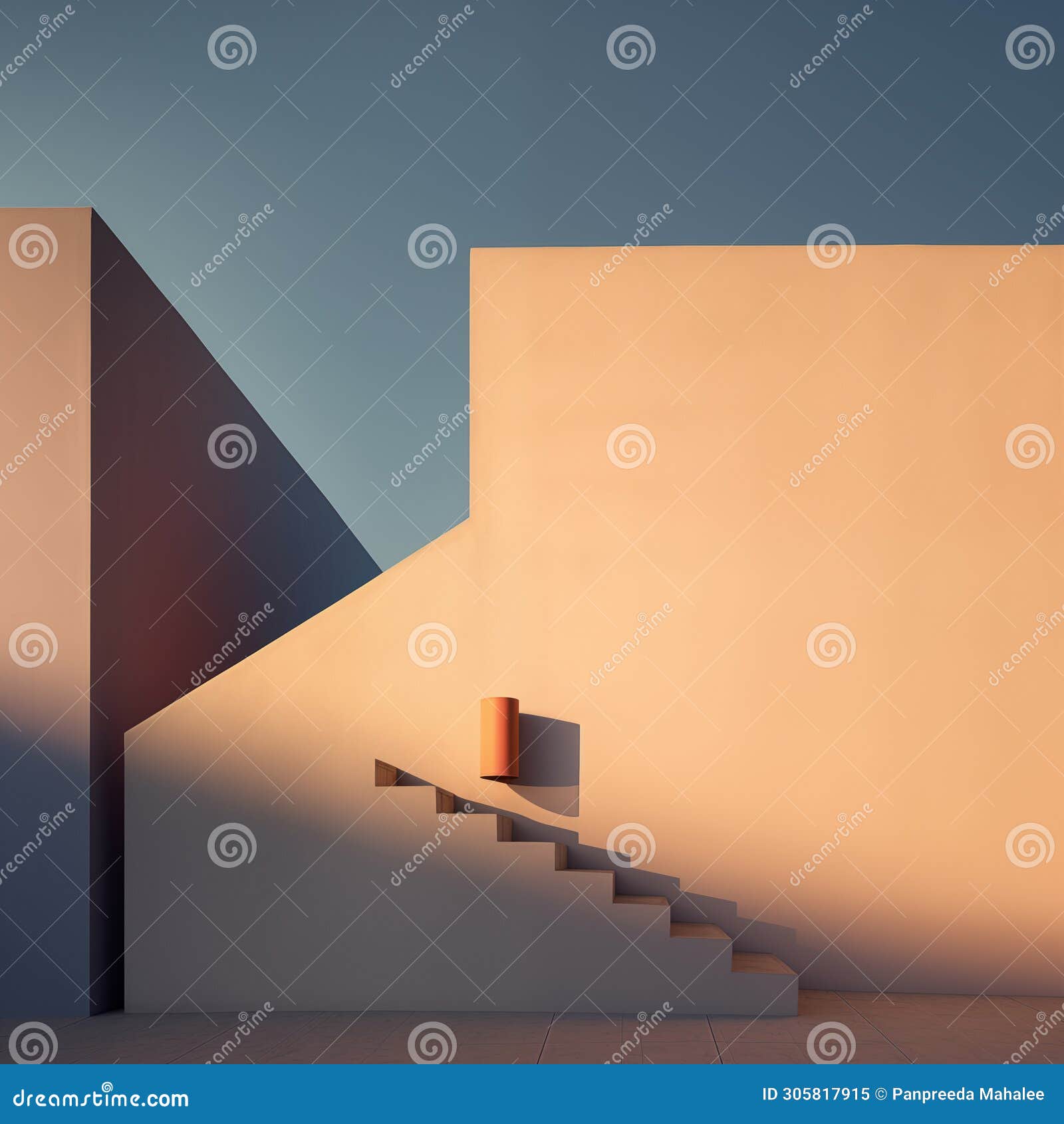 Minimal Building with Light, for Abstract Background. Stock ...