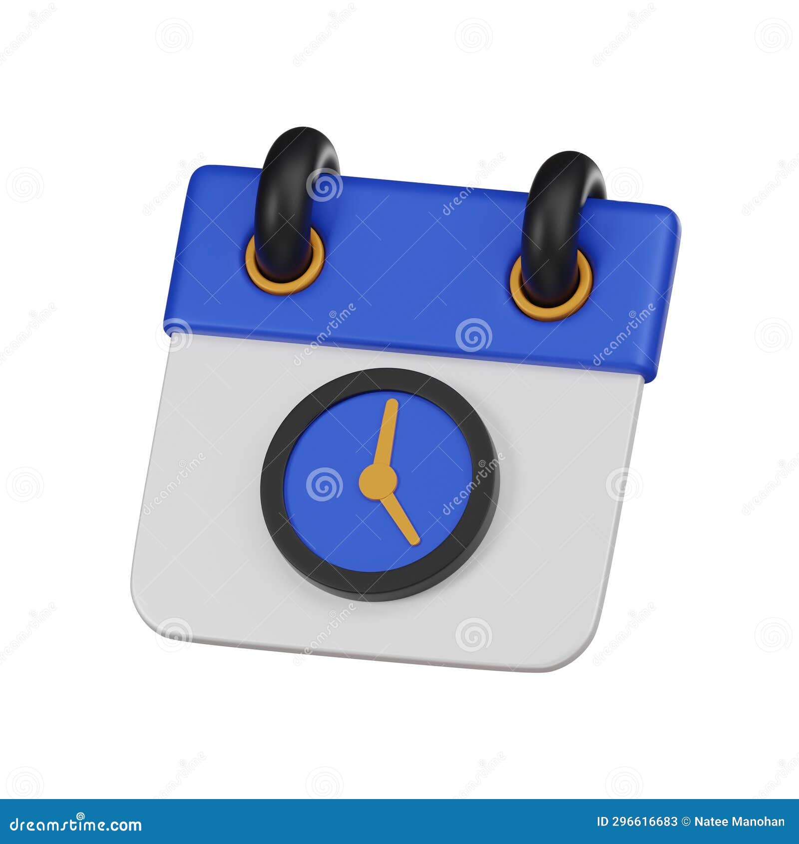 Minimal Calendar Clock Icon. 3d Render Isolated Illustration Stock ...