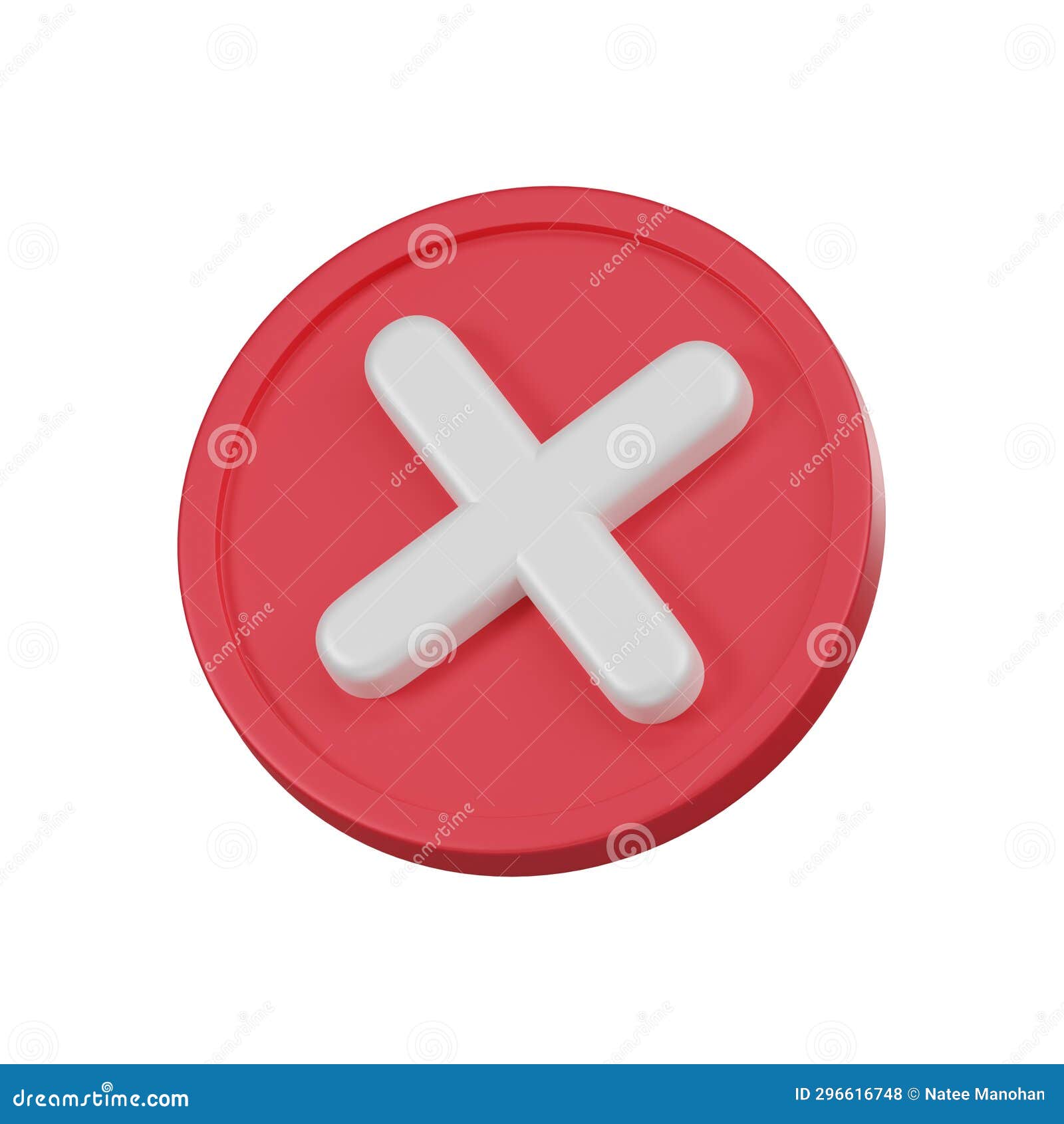 Minimal Cancel, Close, Delete Icon. 3d Render Isolated Illustration ...
