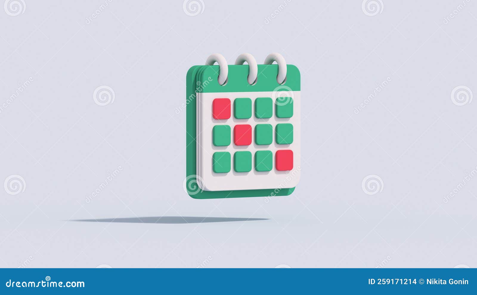 Minimal Cartoony Calendar 3D Render Stock Illustration - Illustration ...