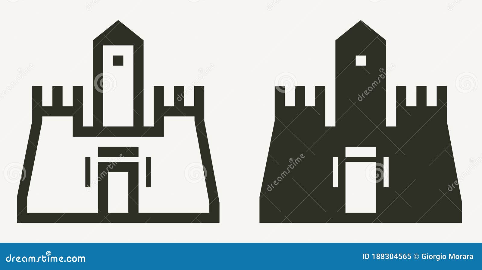 Minimal Castle Buildings Vector Icons Stock Illustration - Illustration ...