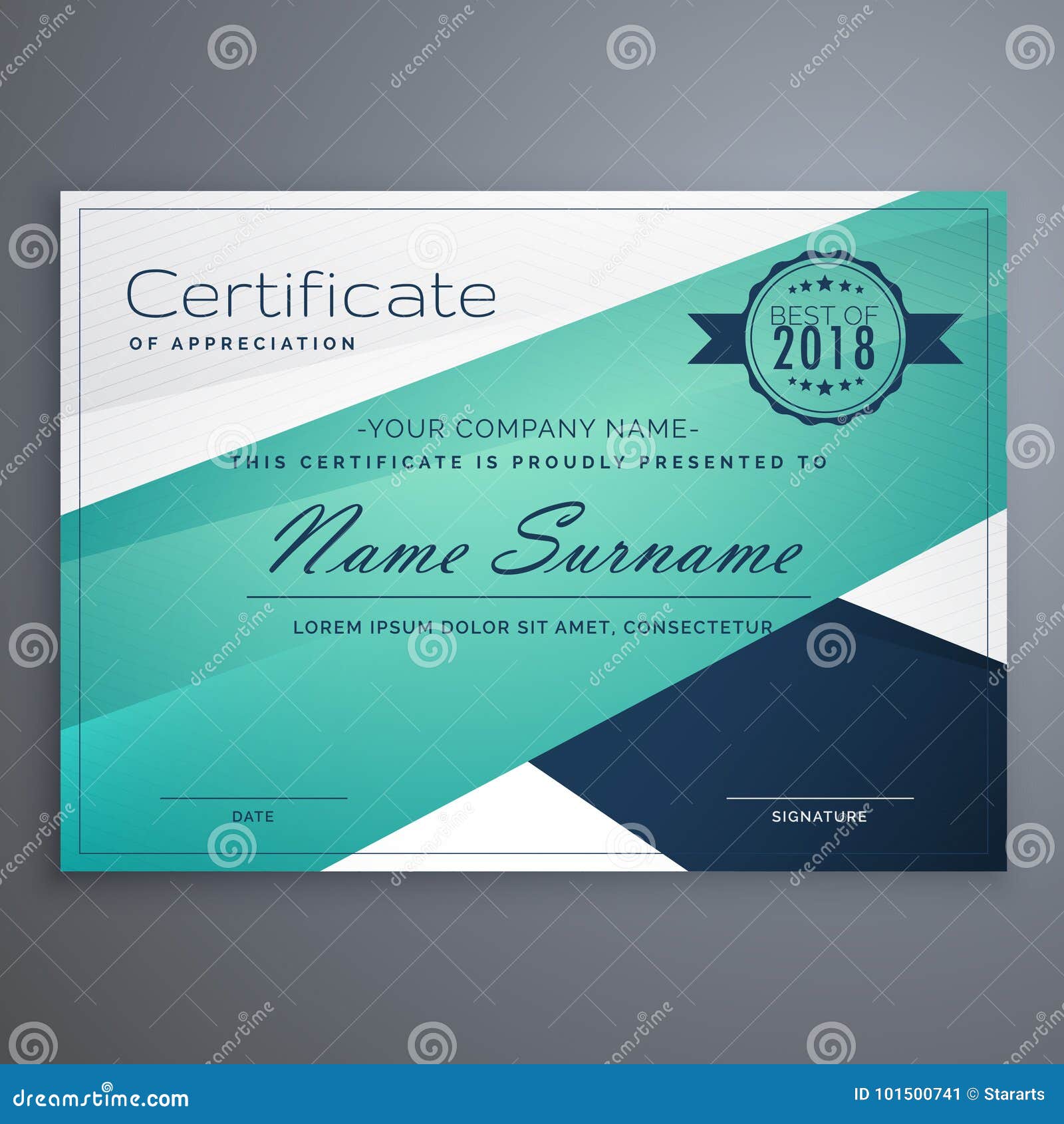 Minimal Certificate Design with Geometric Shapes Stock Vector ...