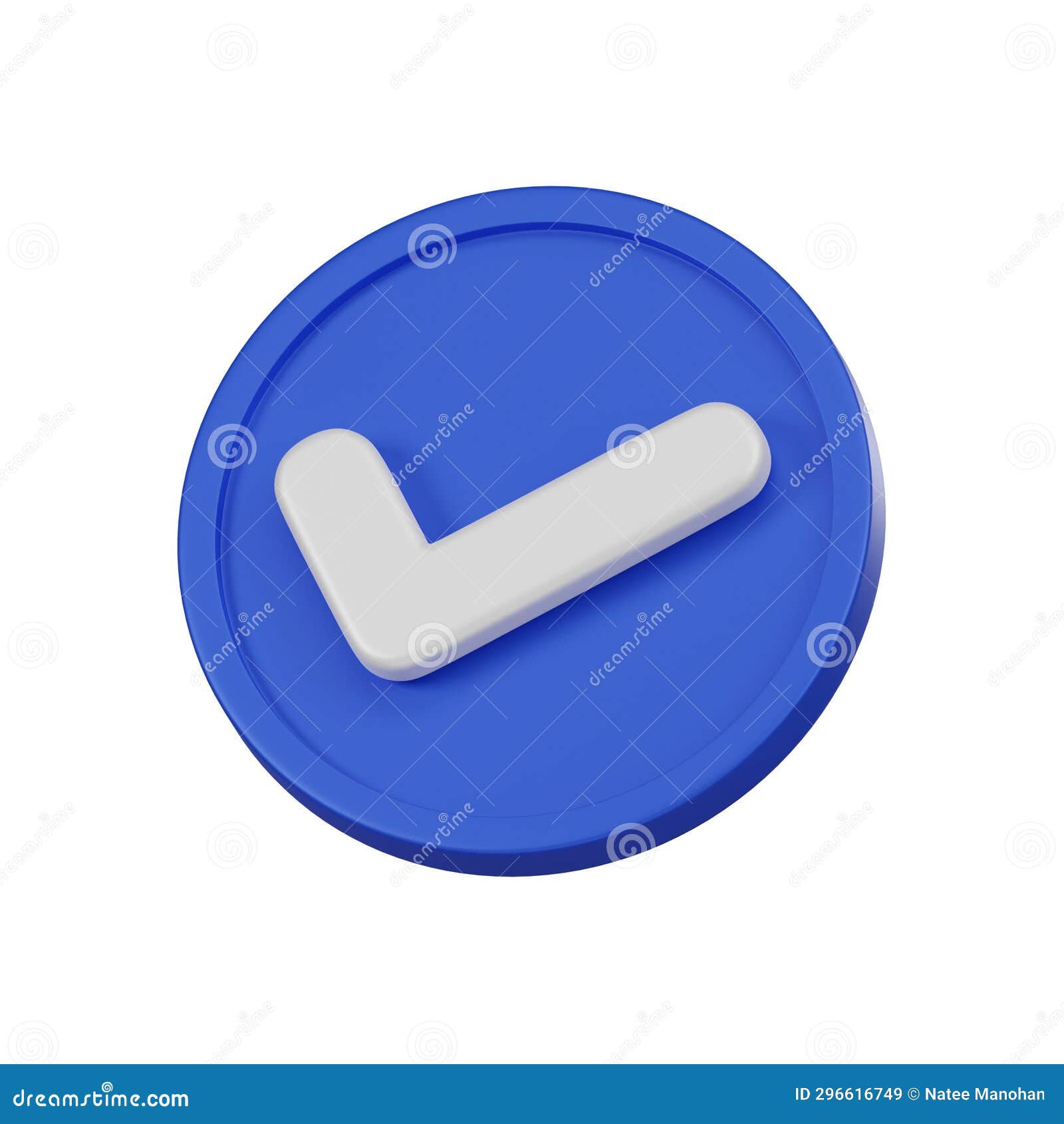 Minimal Check Circle Icon. 3d Render Isolated Illustration Stock ...