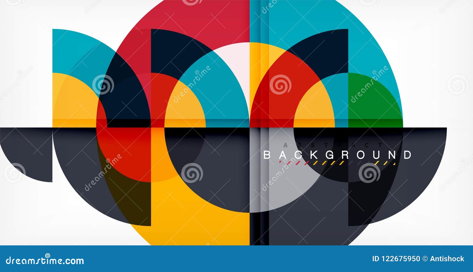 Minimal Circle Abstract Background Design, Multicolored Template for ...
