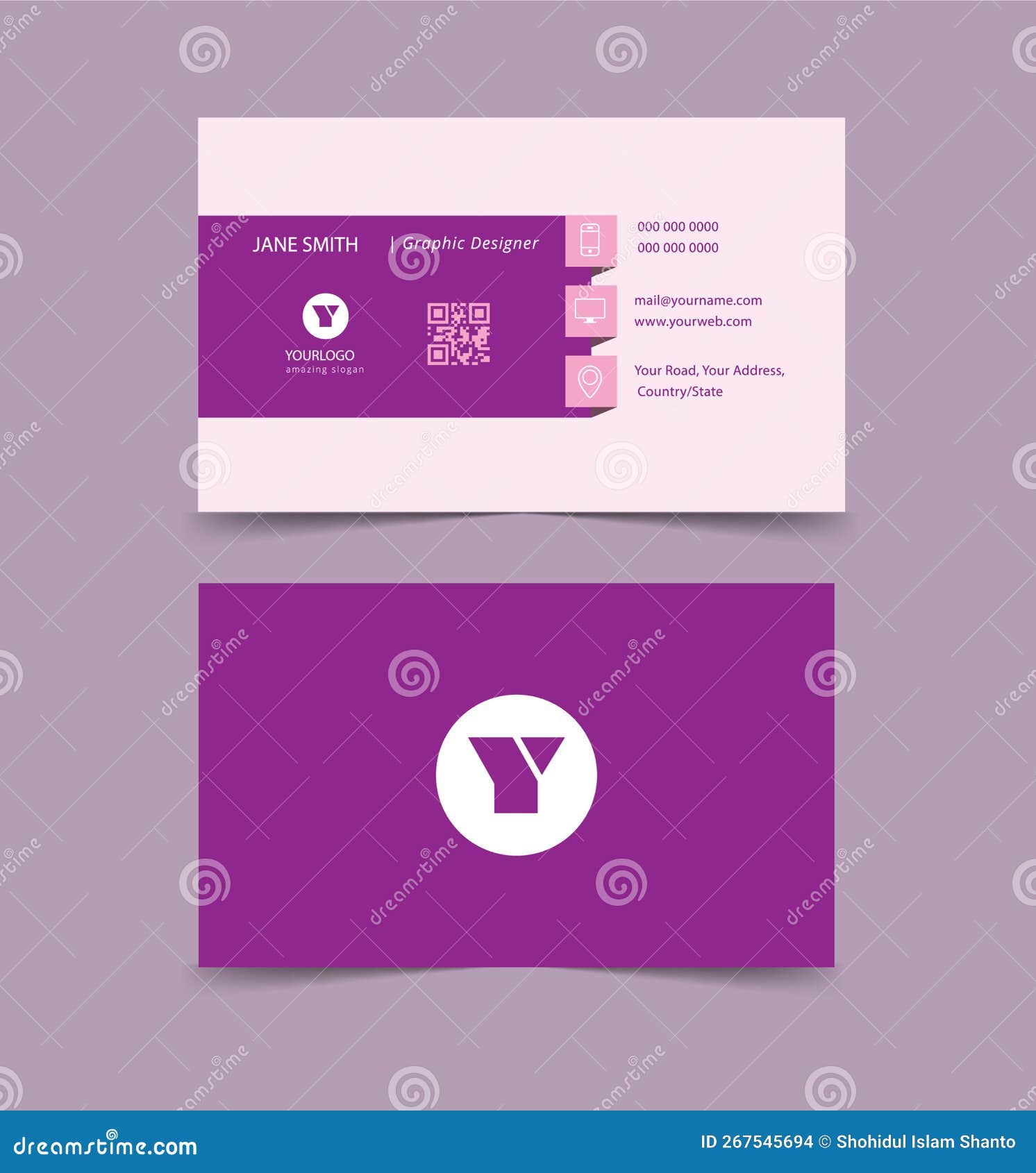 Minimal and Clean Business Card Design Template Stock Vector ...