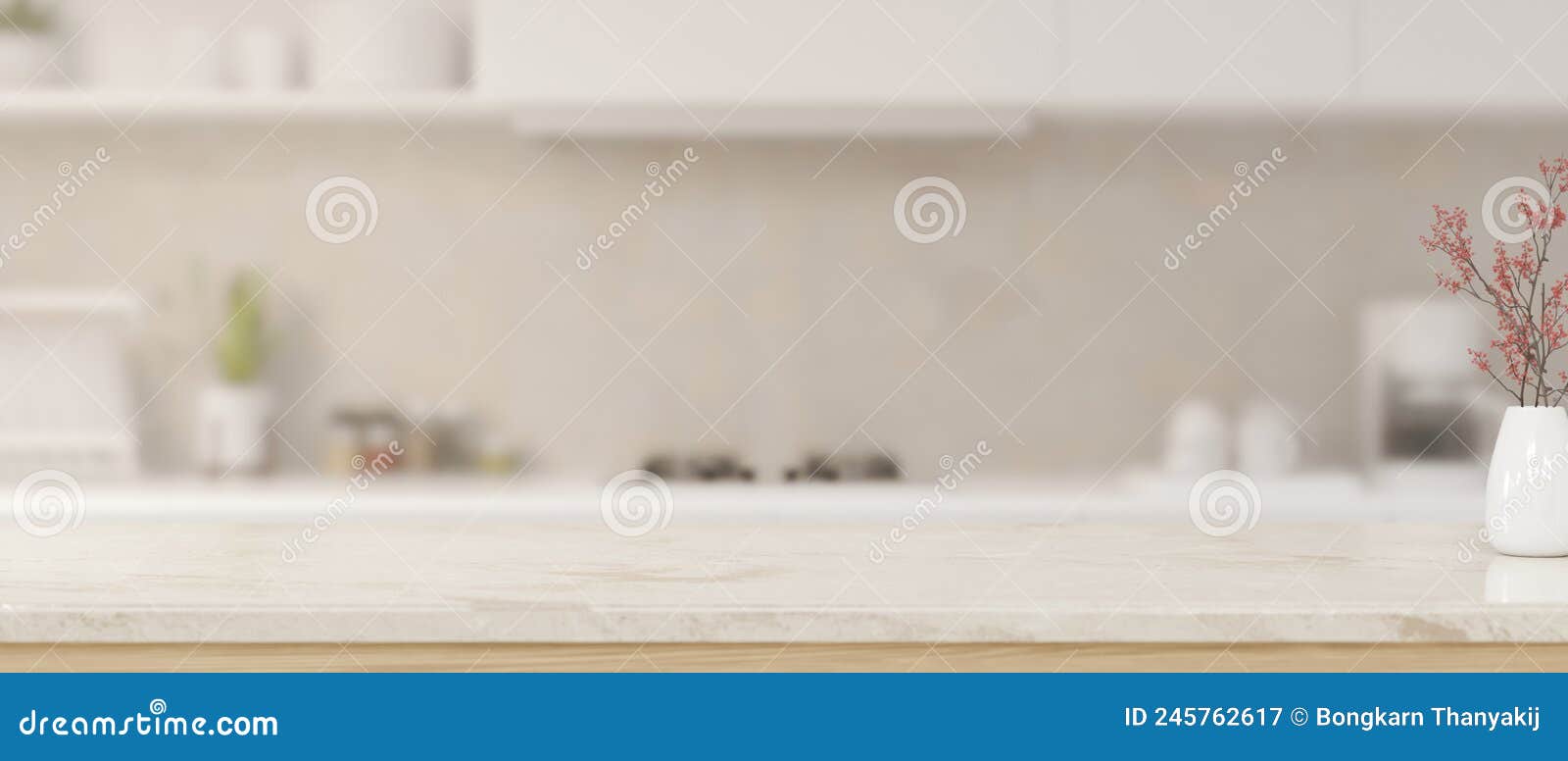 Minimal Clean Kitchen Countertop with Empty Space Stock Illustration ...