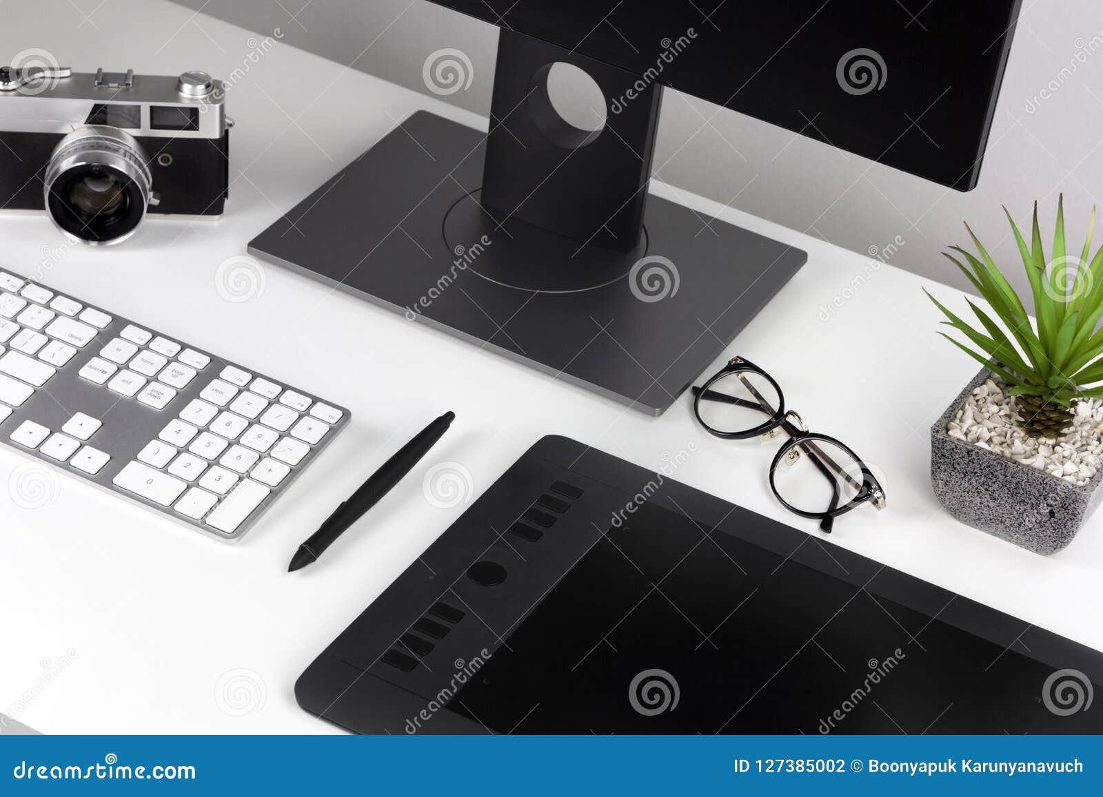 Minimal Clear White Workspace Stock Photo - Image of copy, minimal ...