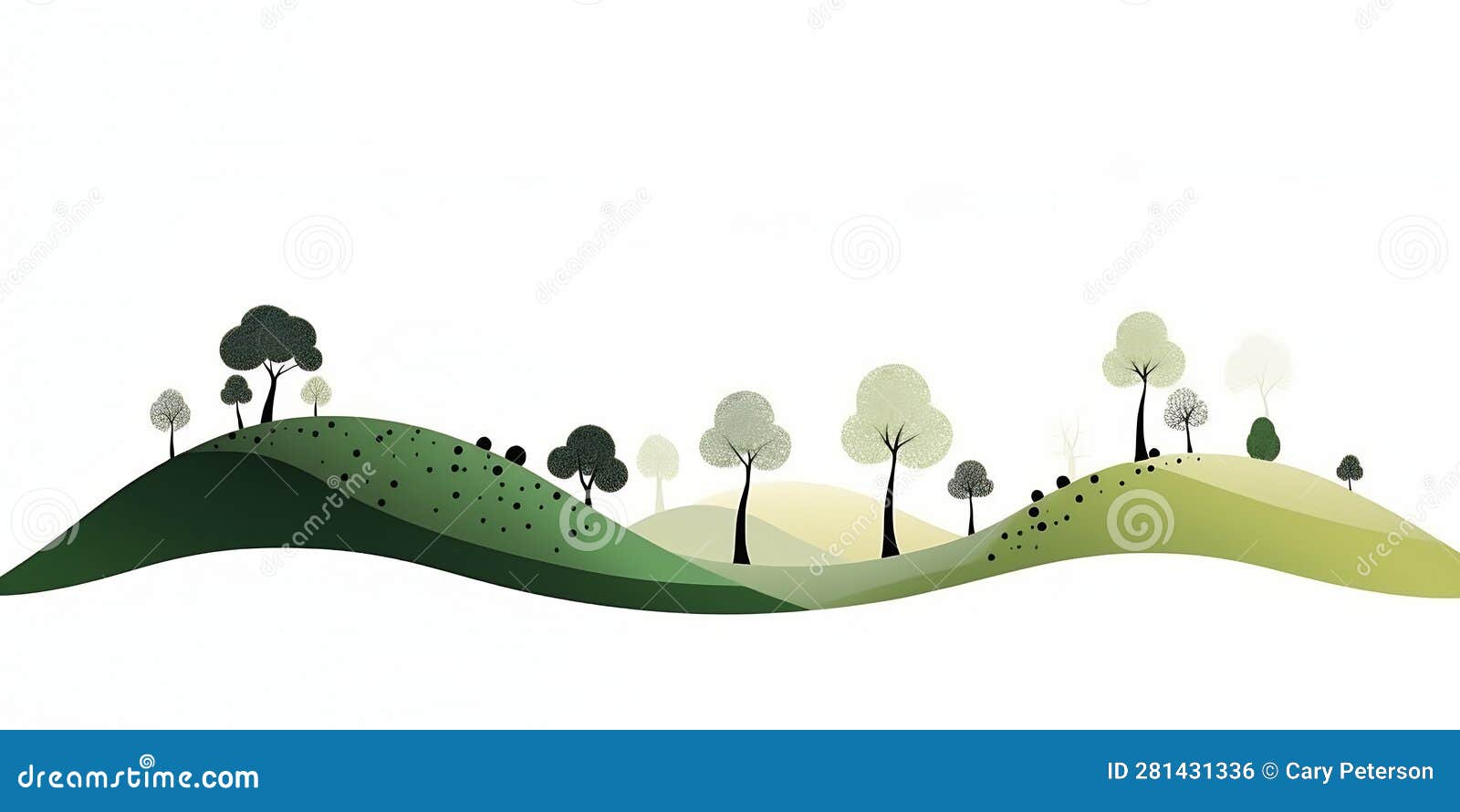 Minimal Closeup Hill Trees Vector Technical Documents Simplistic Stock ...