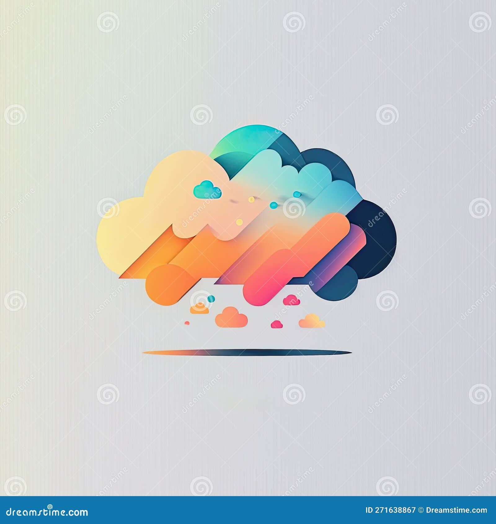 Minimal Colored Cloud Graphic Logo, Generative Ai Stock Illustration ...