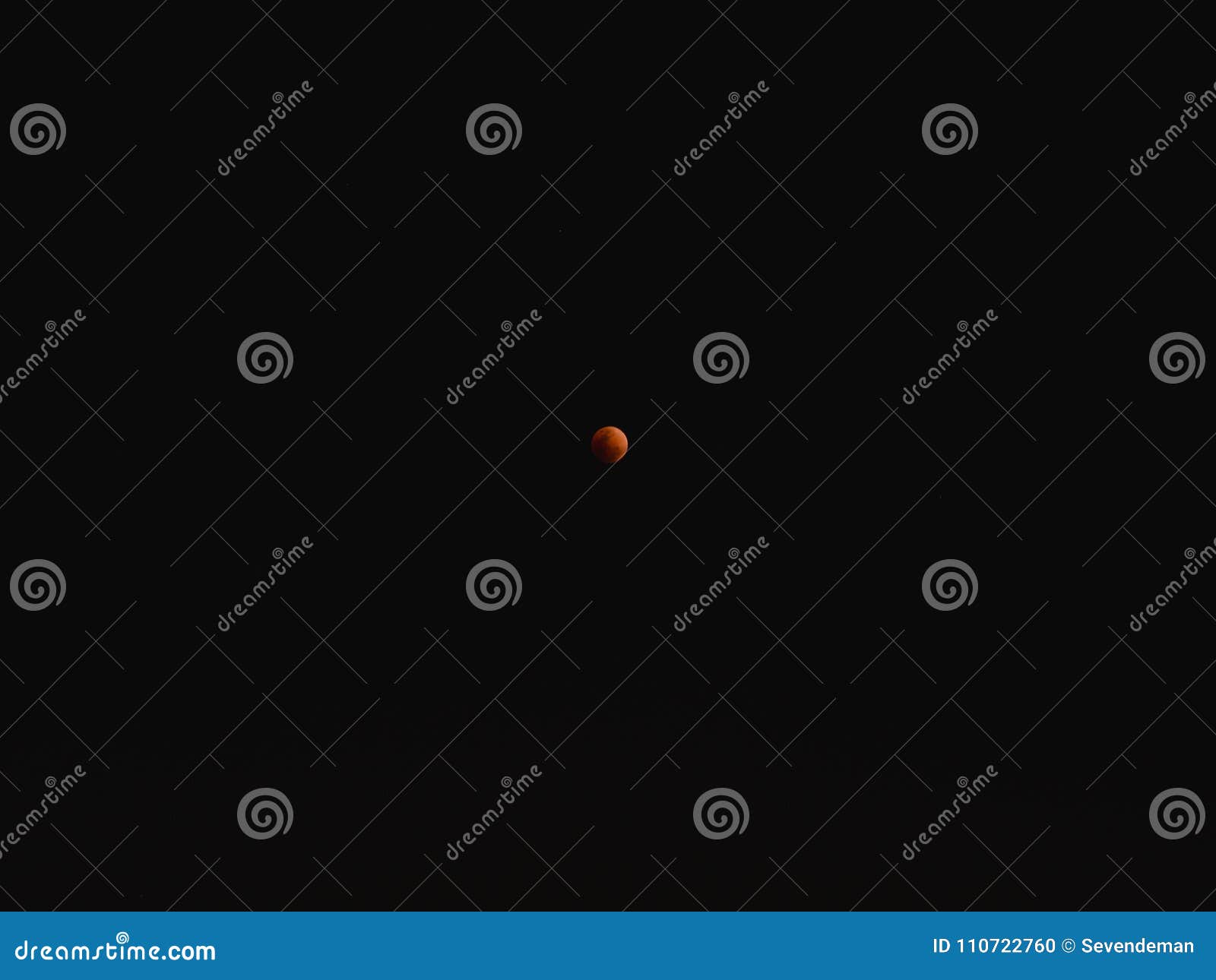 Minimal Compose of Full Red Moon on Black Dark Sky. Stock Photo - Image ...