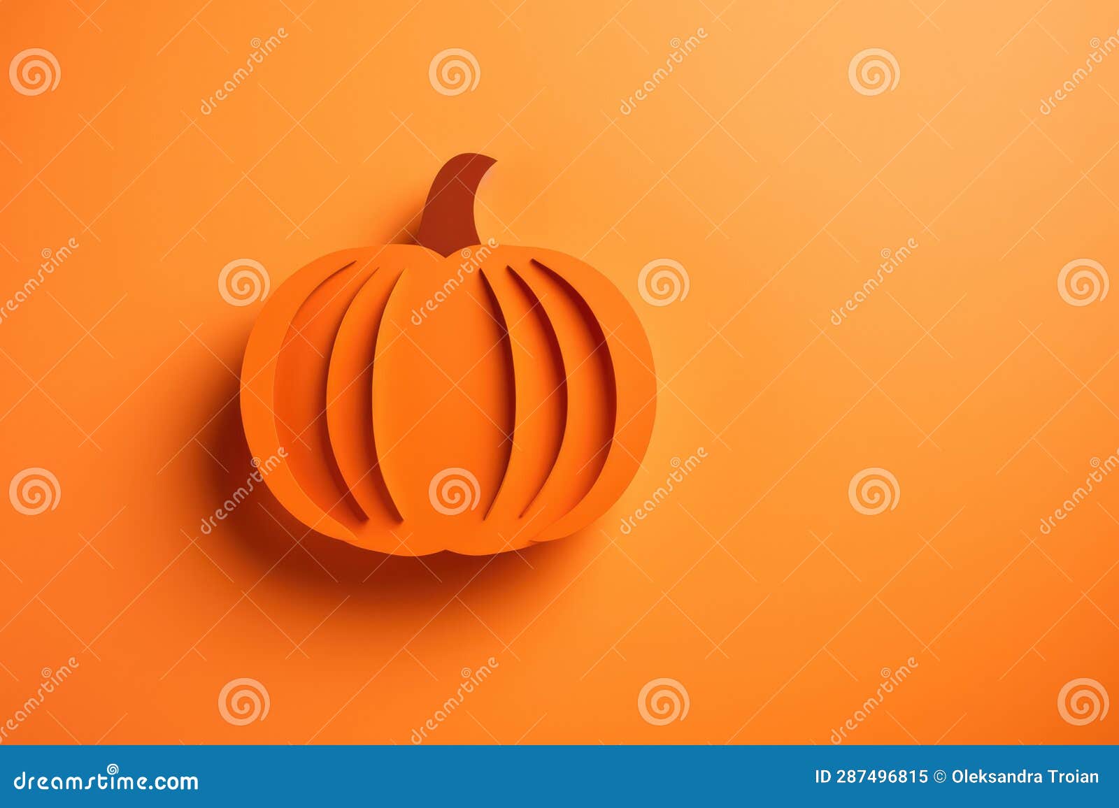 Minimal Composition of Cut Out Orange Pumpkin on Plain Studio Orange ...