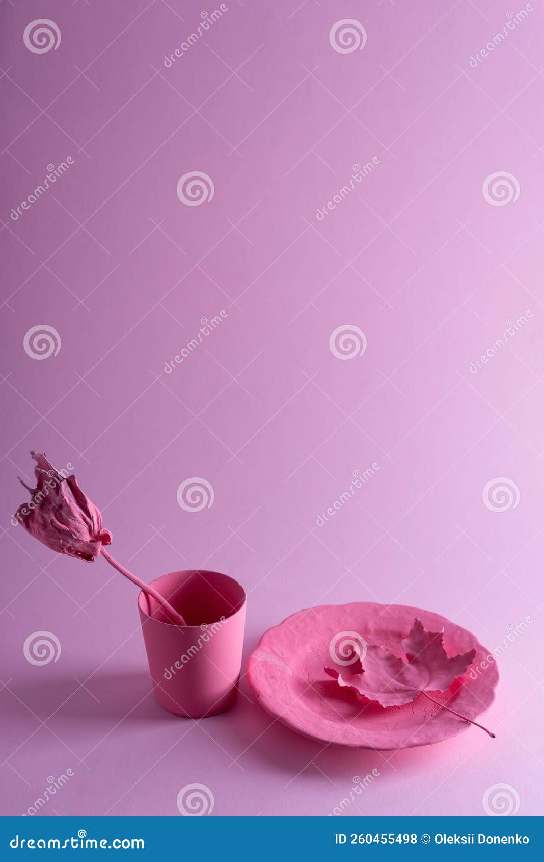 Minimal Composition Pink Still Life Autumn Minimalism Stock Photo ...
