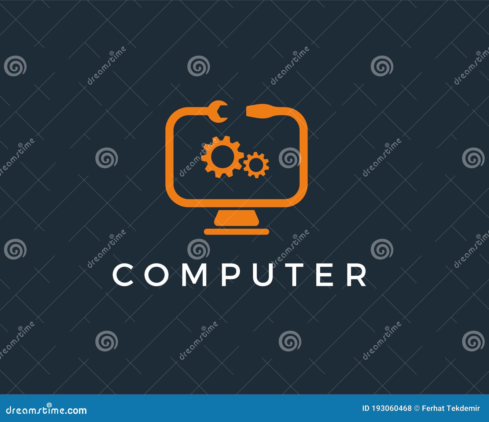 Minimal Computer Repair Logo Template - Vector Illustration Stock ...