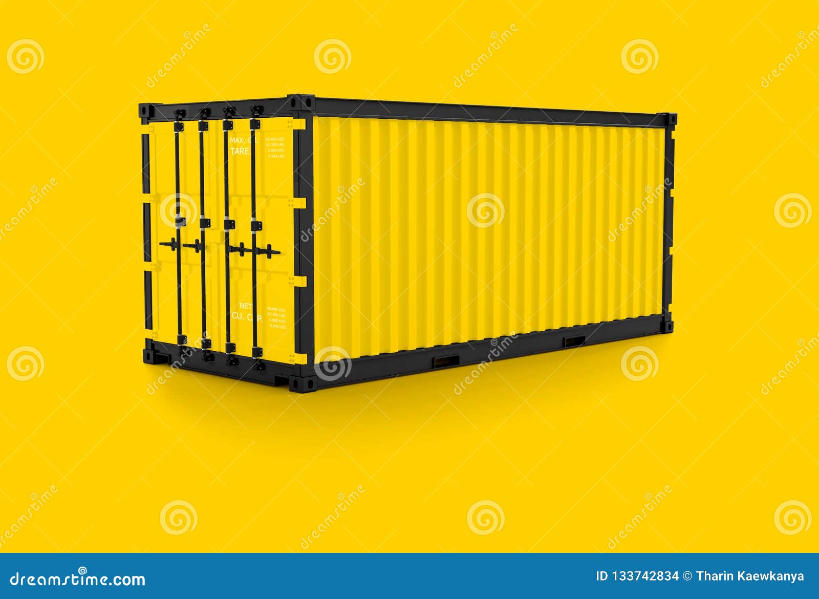 Minimal Concept Container Yellow Color with Clipping Path Stock ...