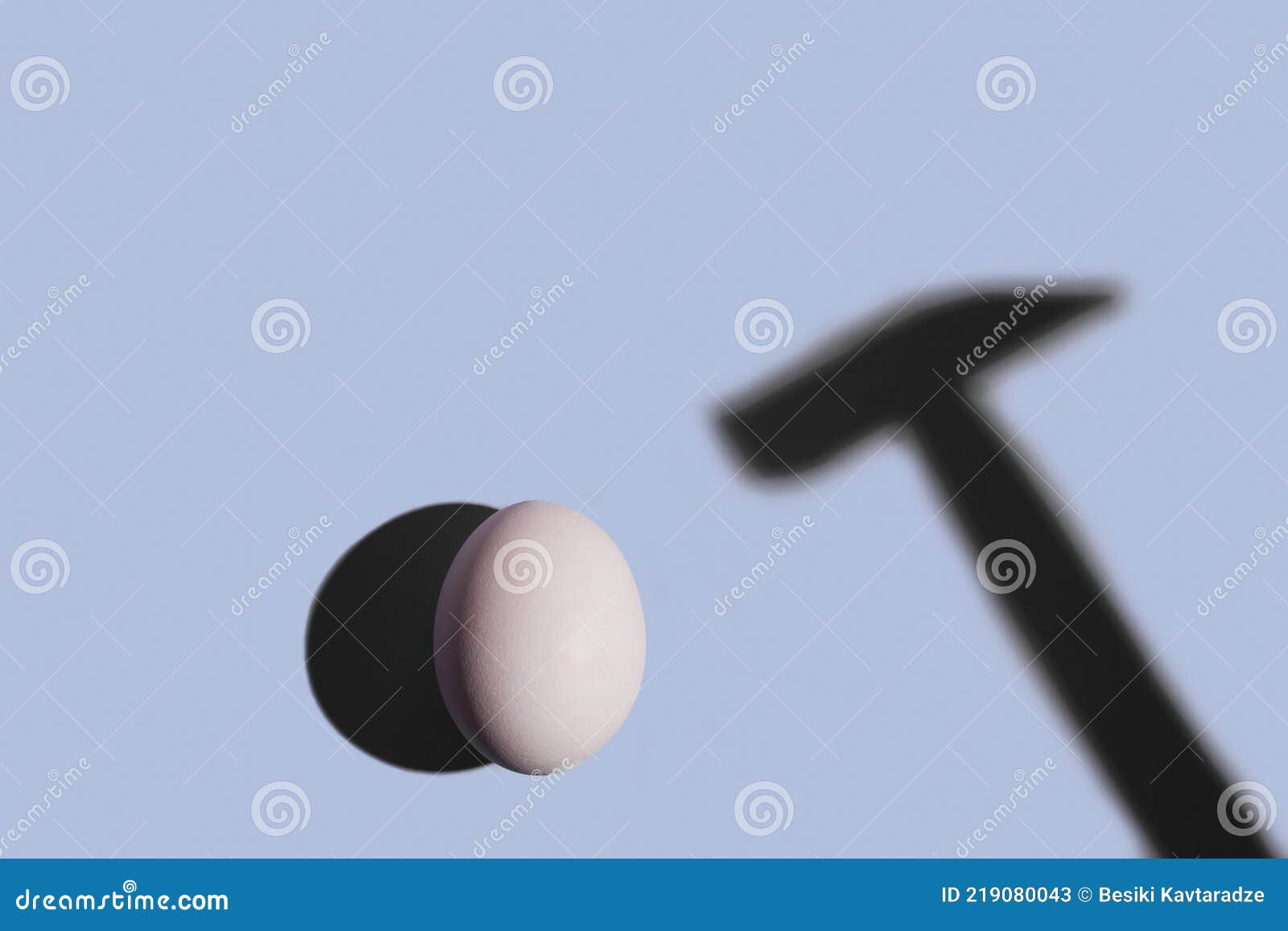 Minimal Concept with an Egg and a Hammer Shadow Stock Image - Image of ...