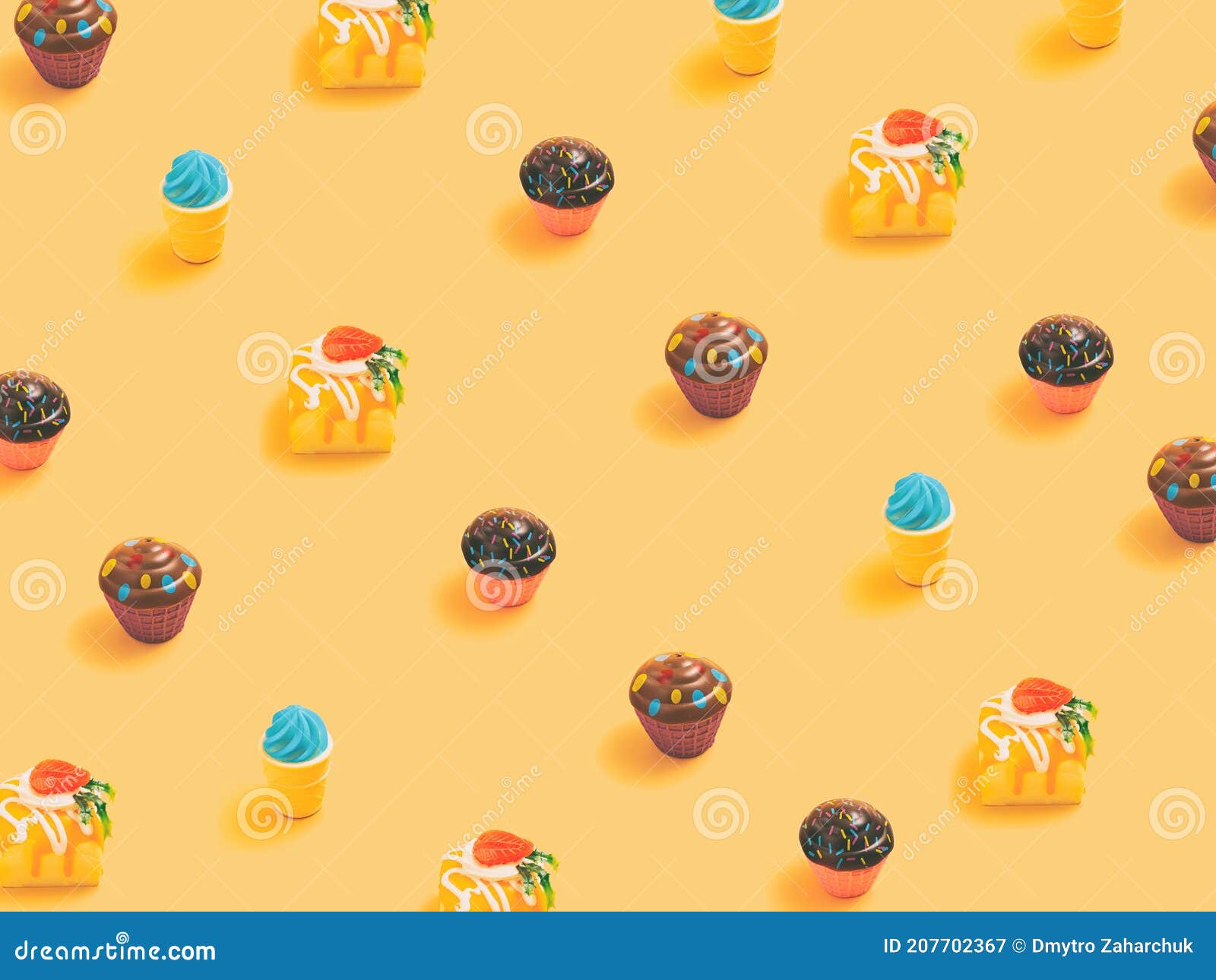 Minimal Concept.Trendy Candy Pattern Made with Various Candy on Bright ...