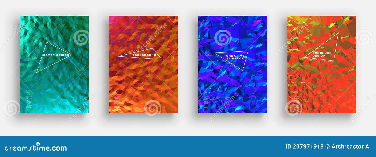 Minimal Covers Design. Colorful Gradients. Future Triangle Patterns ...