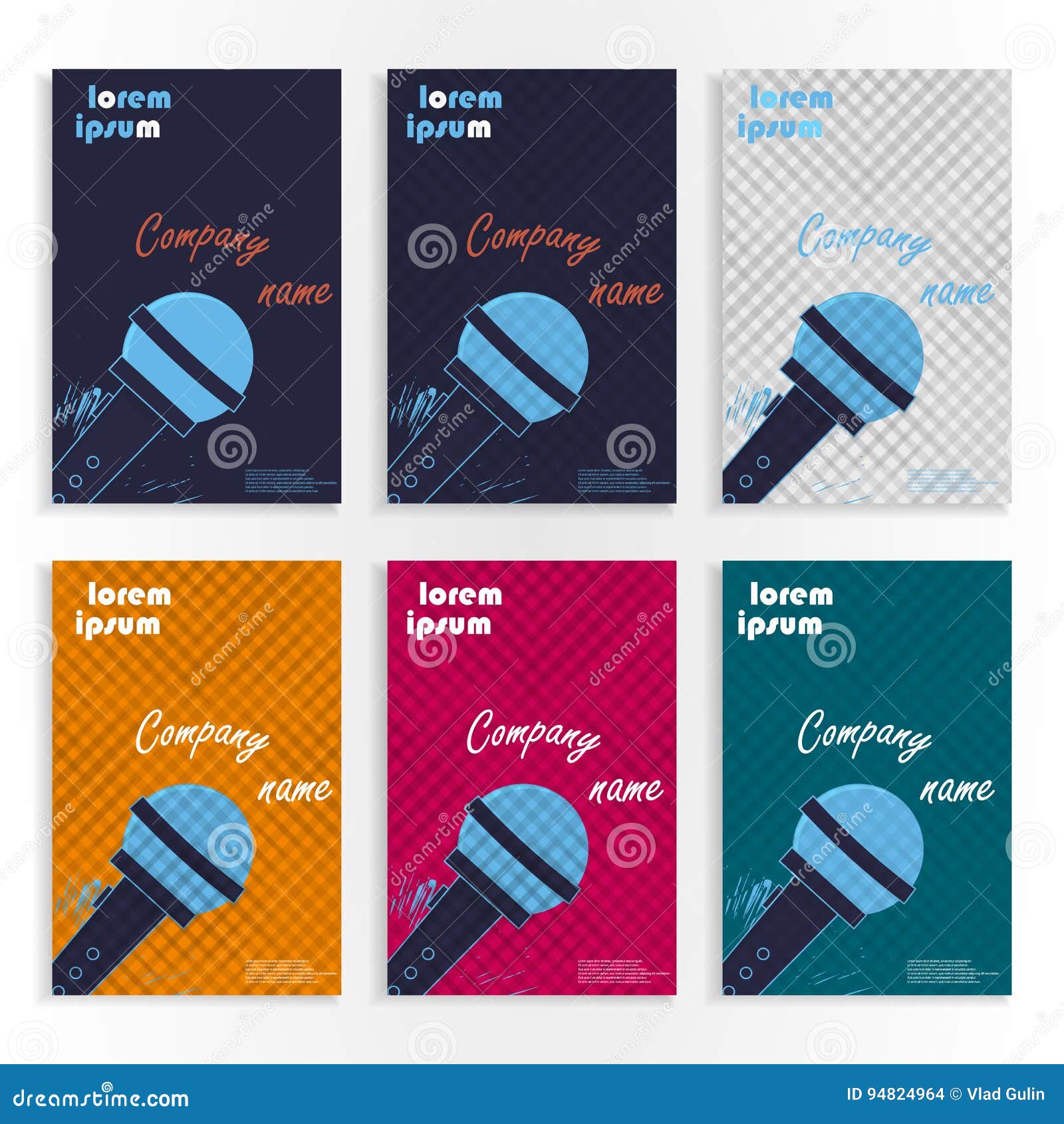 Minimal Covers Design with Microphone and Text. Stock Illustration ...