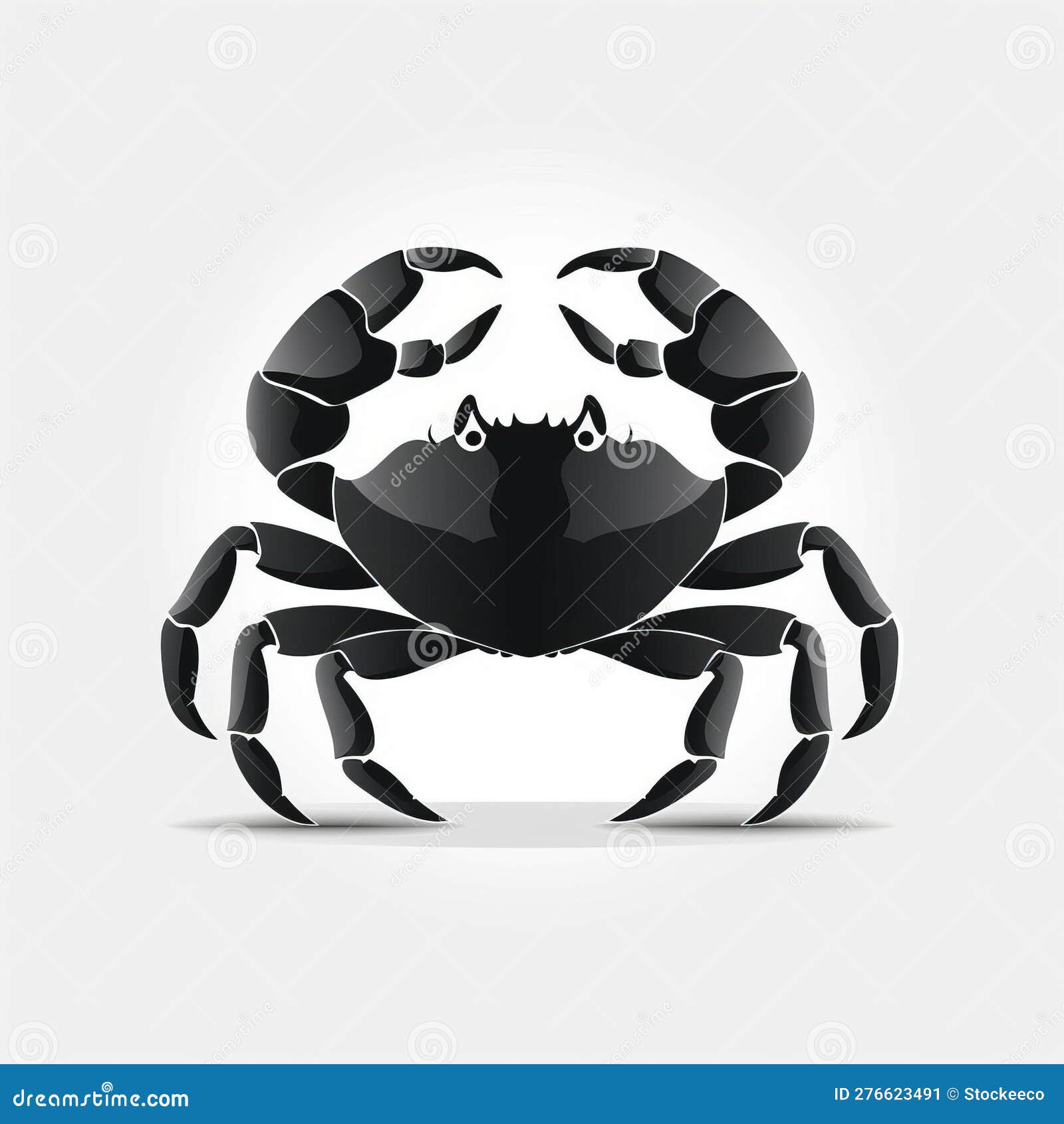 Minimal Crab Logo in Flat Design Style Stock Illustration ...