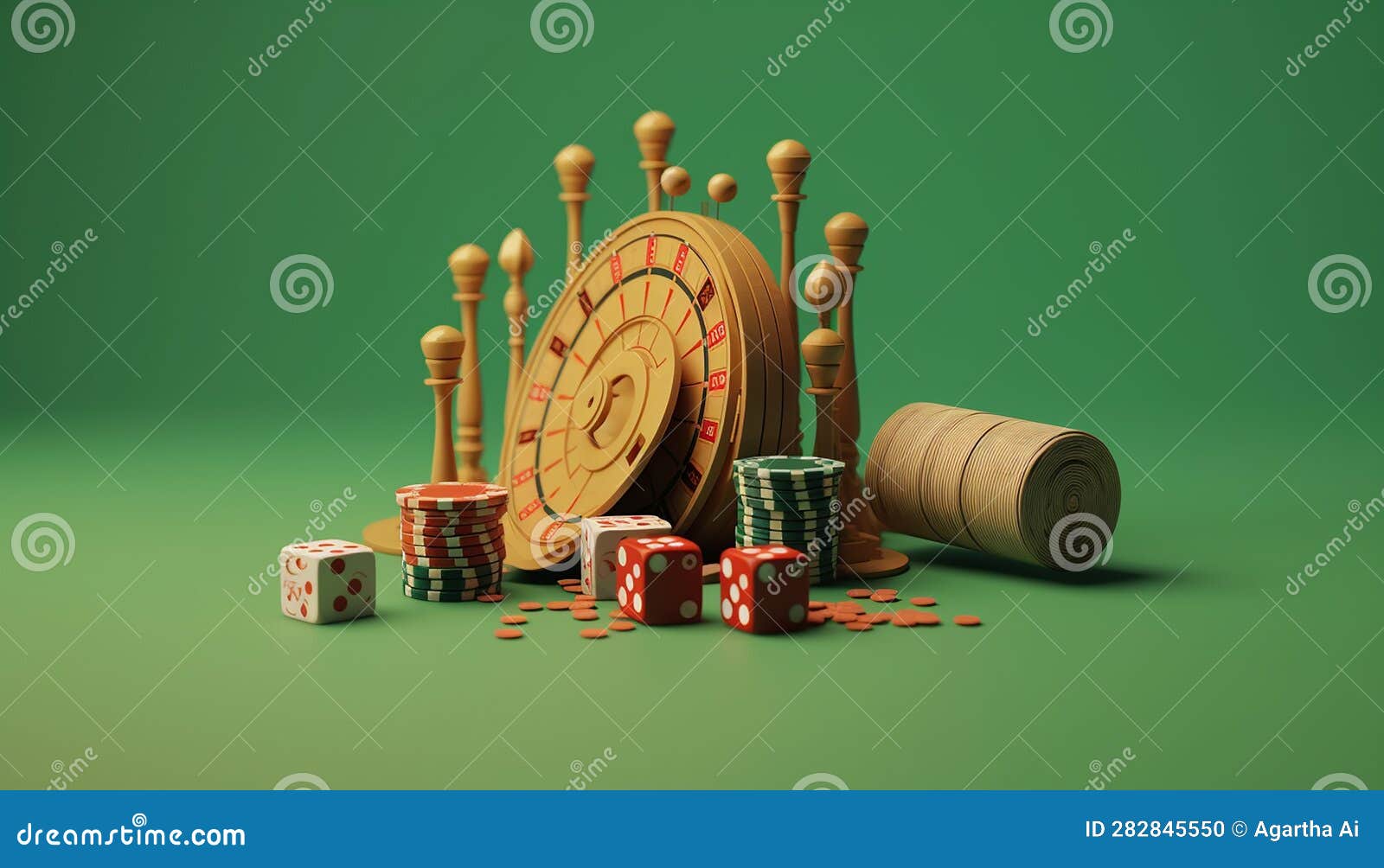Minimal 3D Casino Objects. Miniature Concept. High Quality Render ...