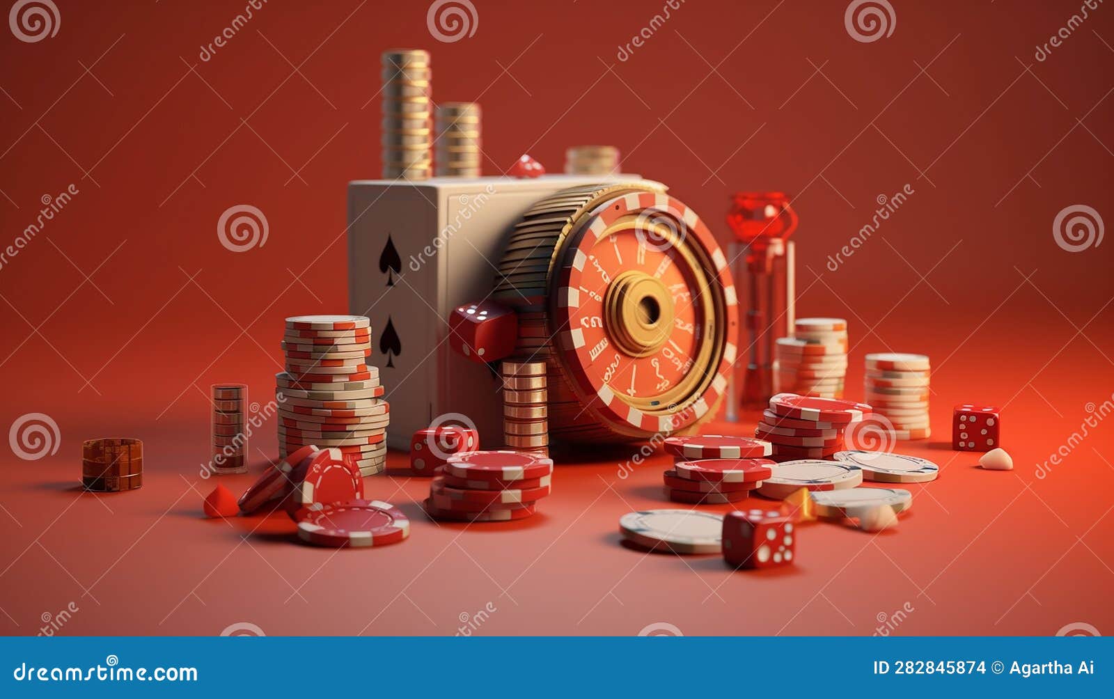 Minimal 3D Casino Objects. Miniature Concept. High Quality Render ...