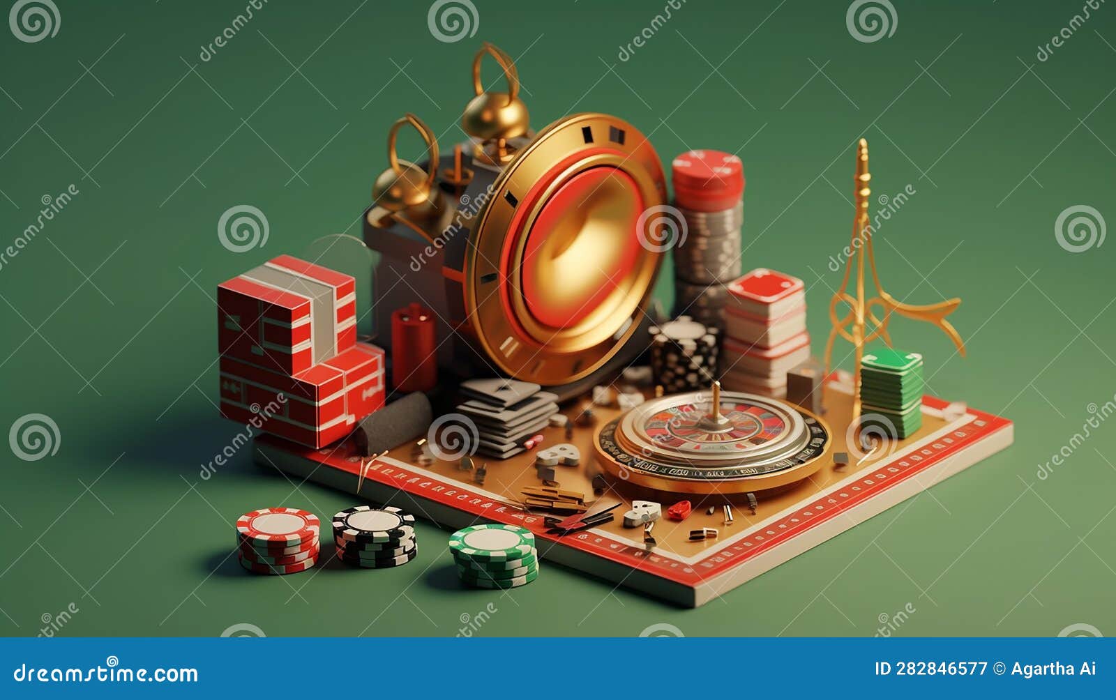 Minimal 3D Casino Objects. Miniature Concept. High Quality Render ...