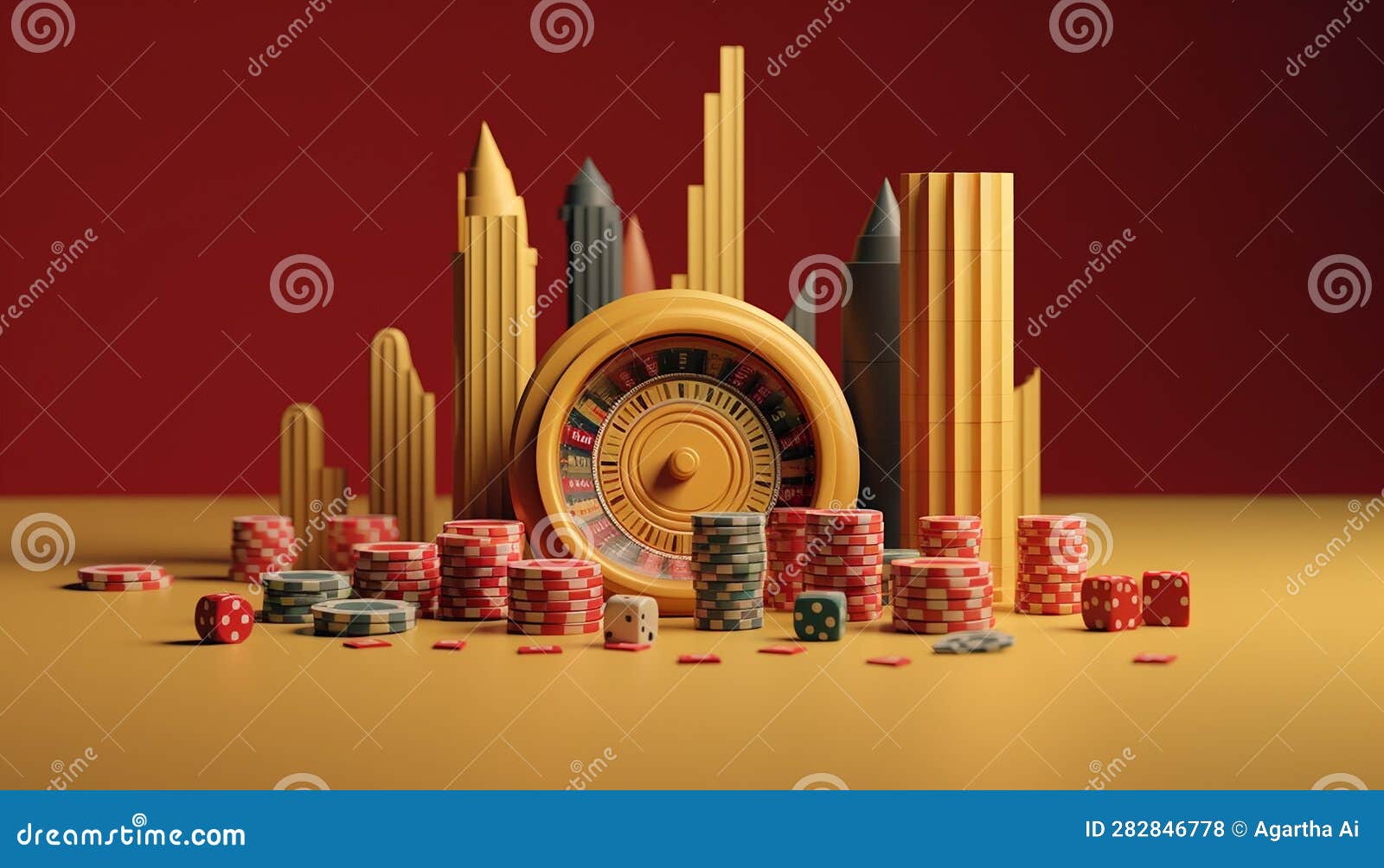 A Miniature Of A High Rise Apartment Building. City Housing. 3D ...