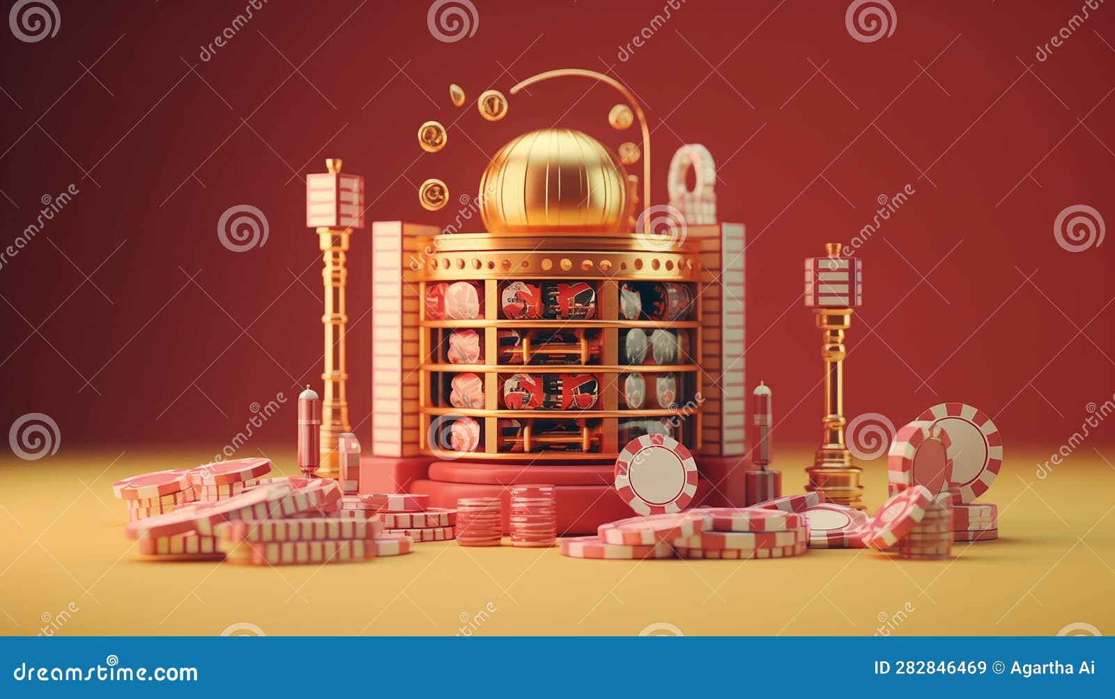 Minimal 3D Casino Objects. Miniature Concept. High Quality Render ...