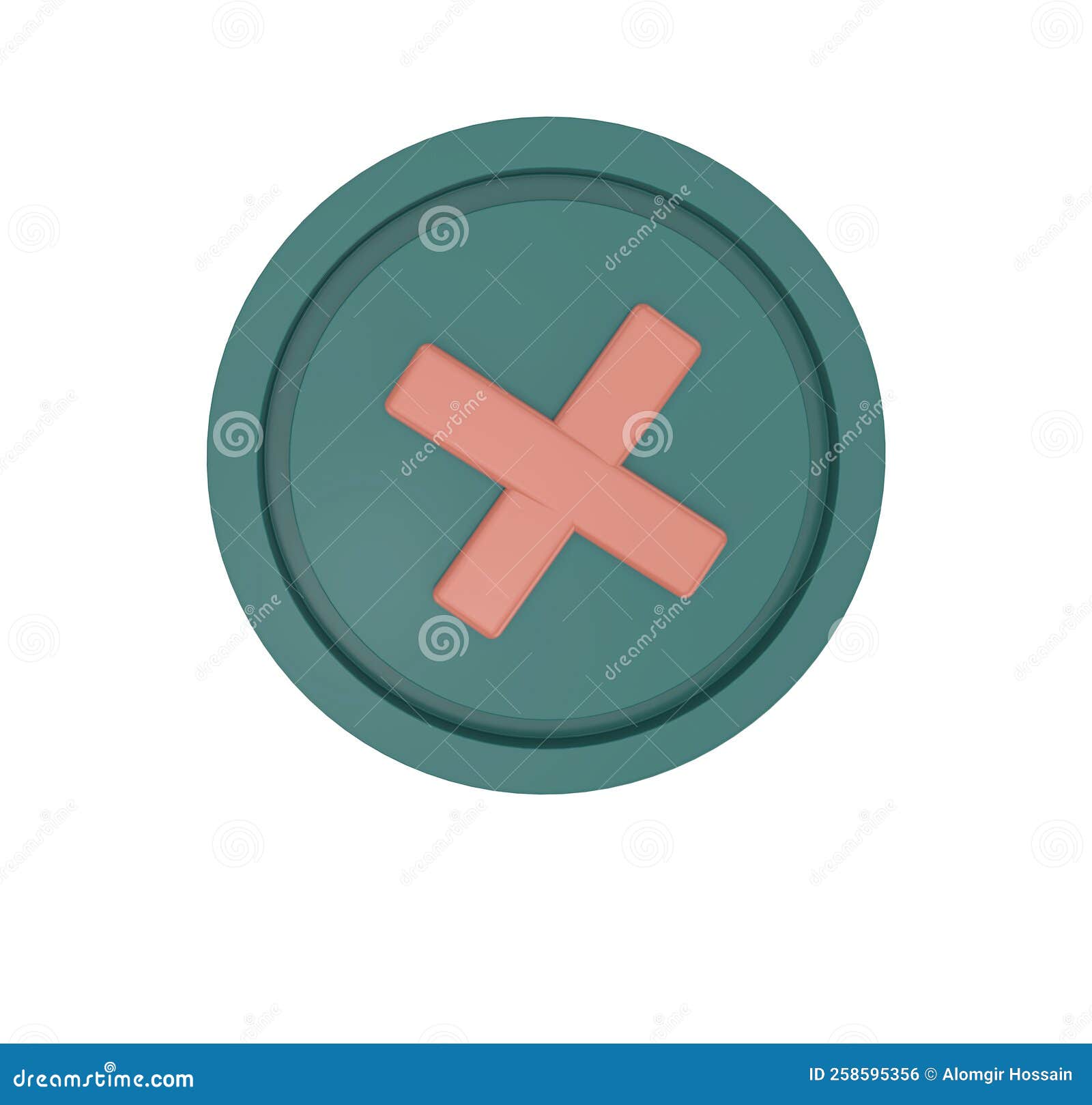 Minimal 3d Illustration Cross Check Mark Sign, Negative or Decline Sign ...