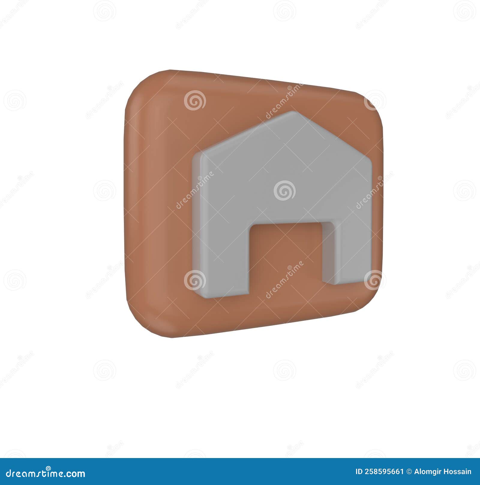 Minimal 3d Illustration Home, House Icon 3d Render Stock Illustration ...