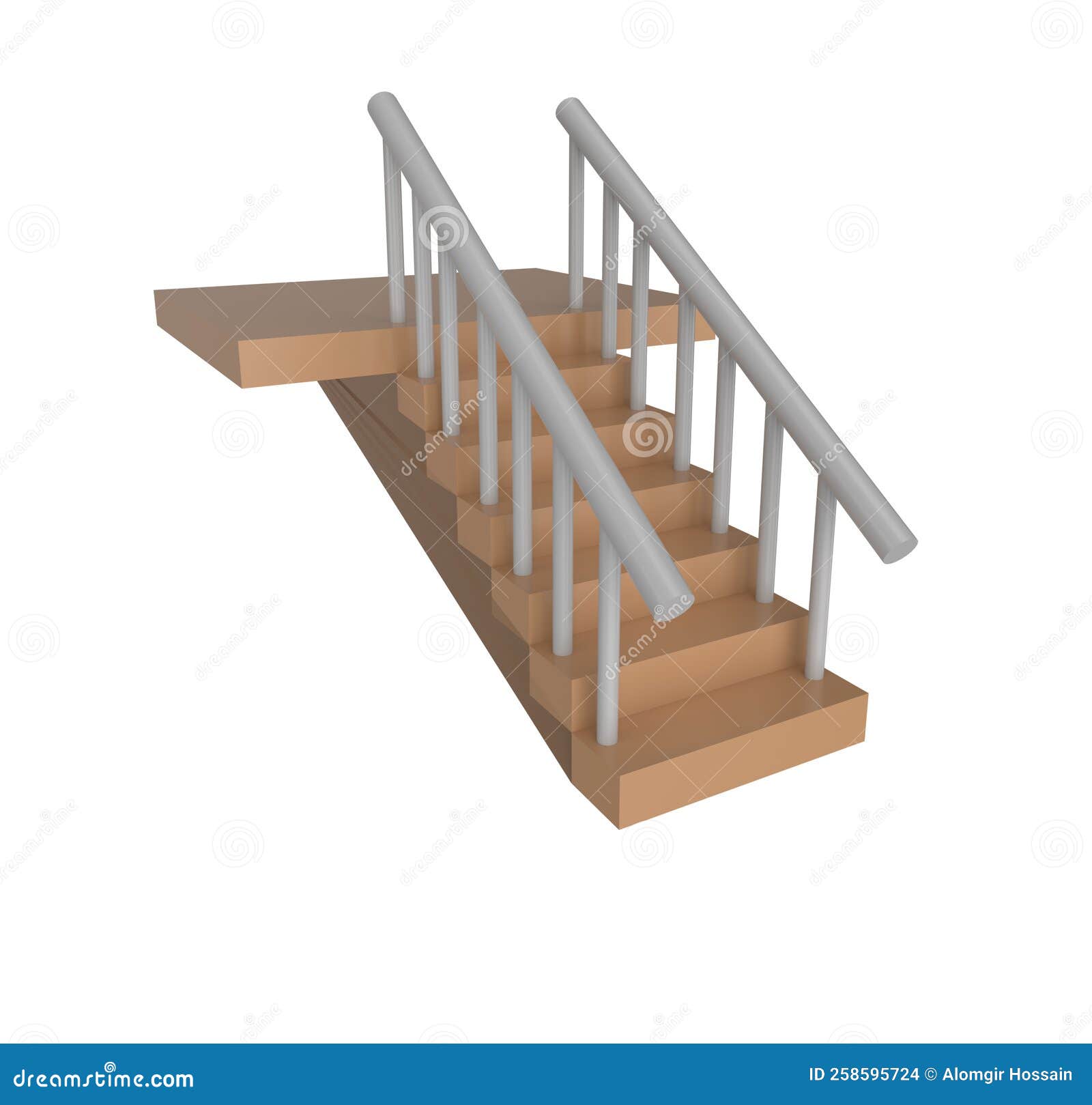Minimal 3d Illustration Stair Icon. Staircase Up Steps 3d Render Stock ...