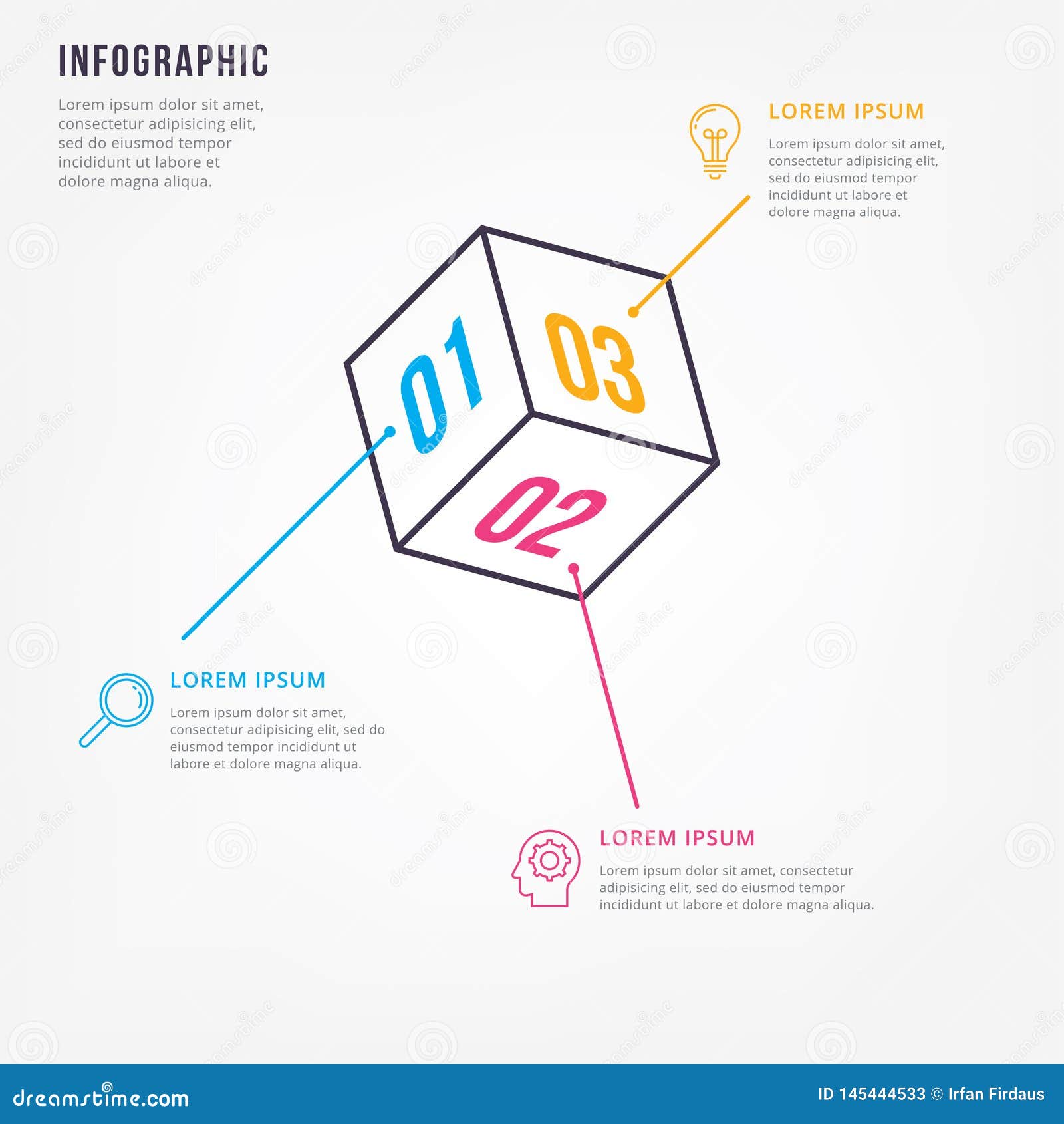 Thin Line Minimal Info-graphic Design Template Stock Vector ...