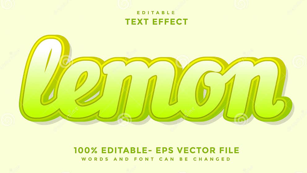 Minimal 3d Lemon Editable Text Effect Design, Effect Saved in Graphic ...