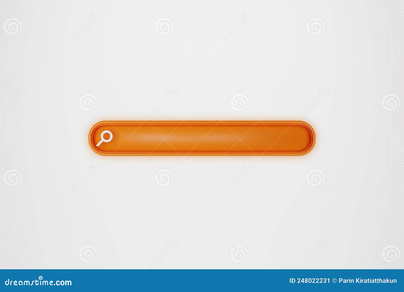 Minimal 3D Orange Search in Empty Search Bar on White Background. 3d ...